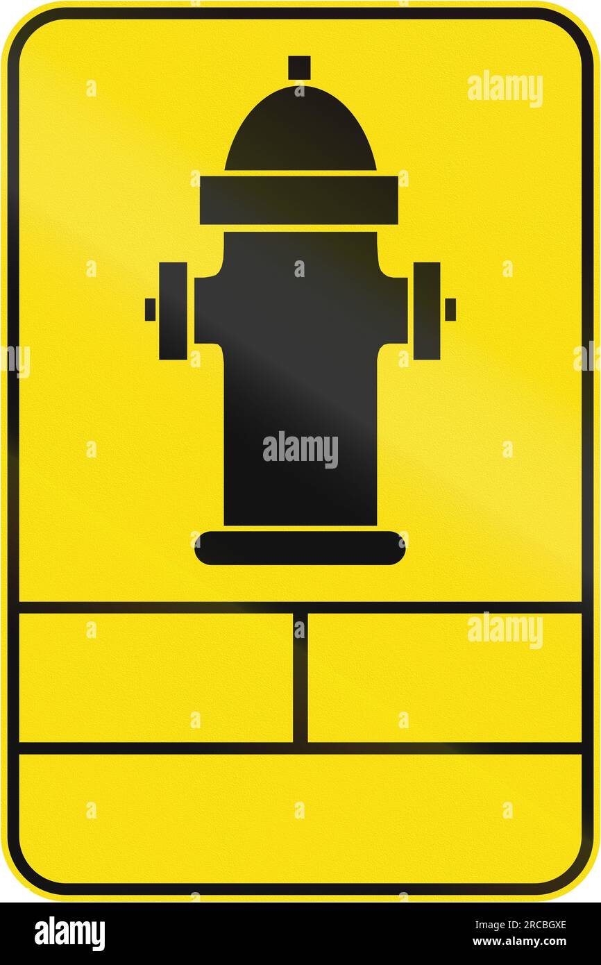 Guide and information road sign in Quebec, Canada - Fire hydrant with ...