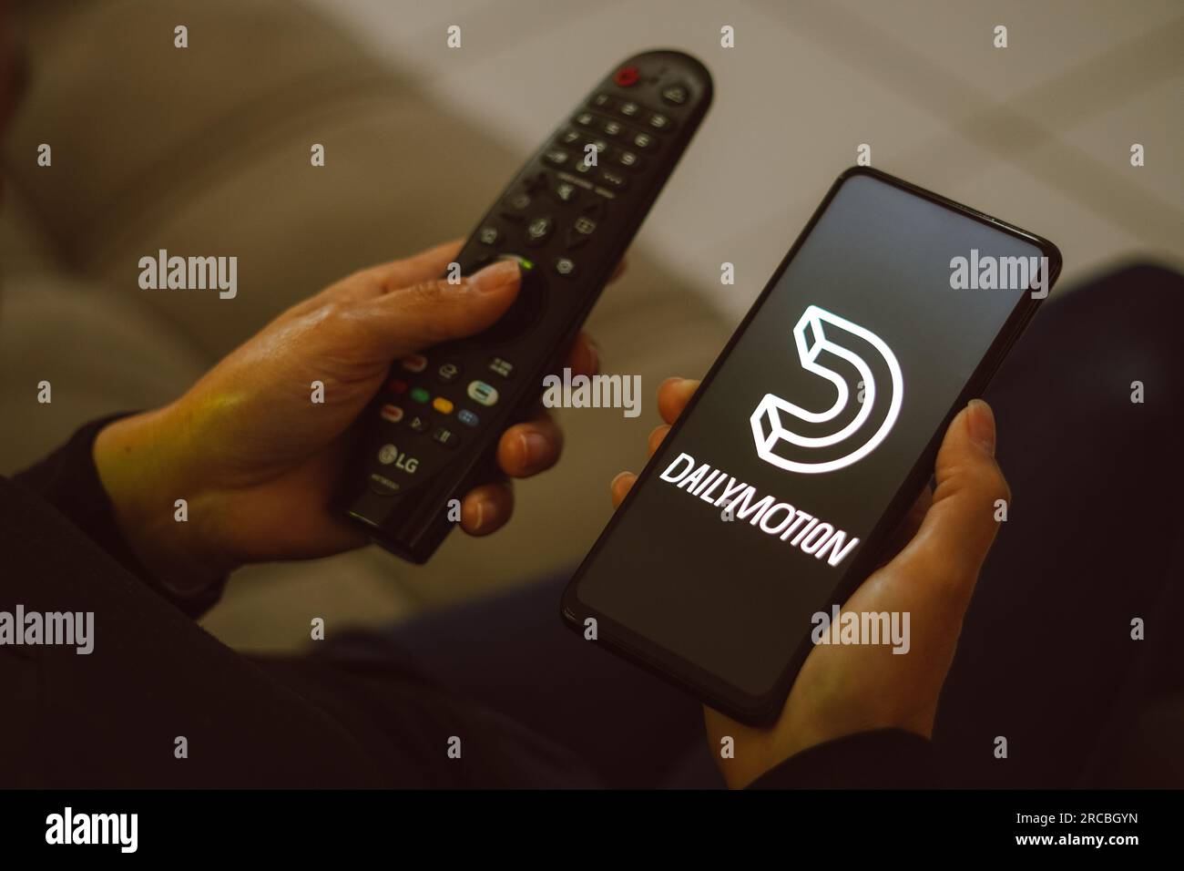 In this photo illustration, the Dailymotion logo seen displayed on a ...