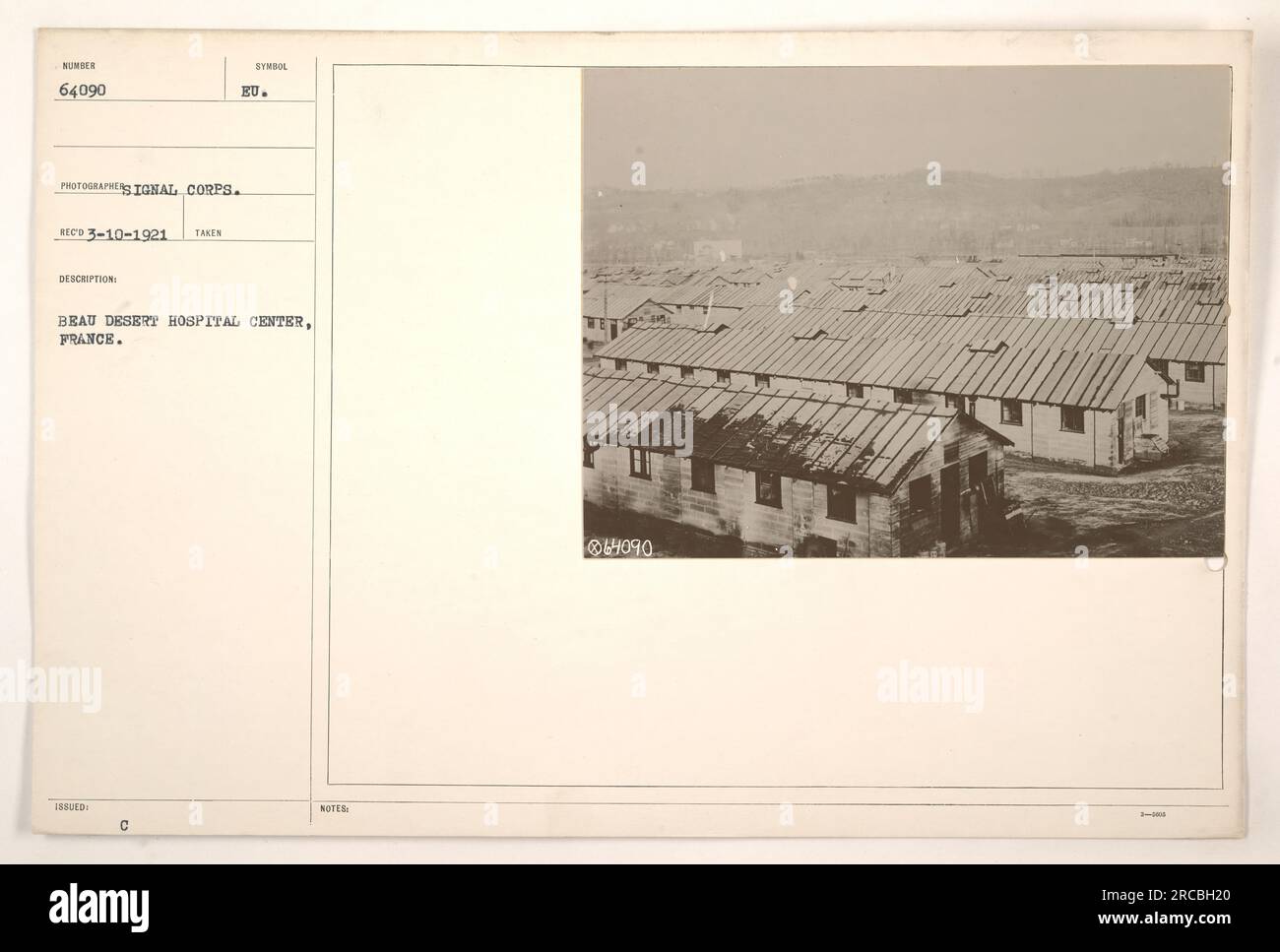 A historical photograph of Beau Desert Hospital Center in France during ...