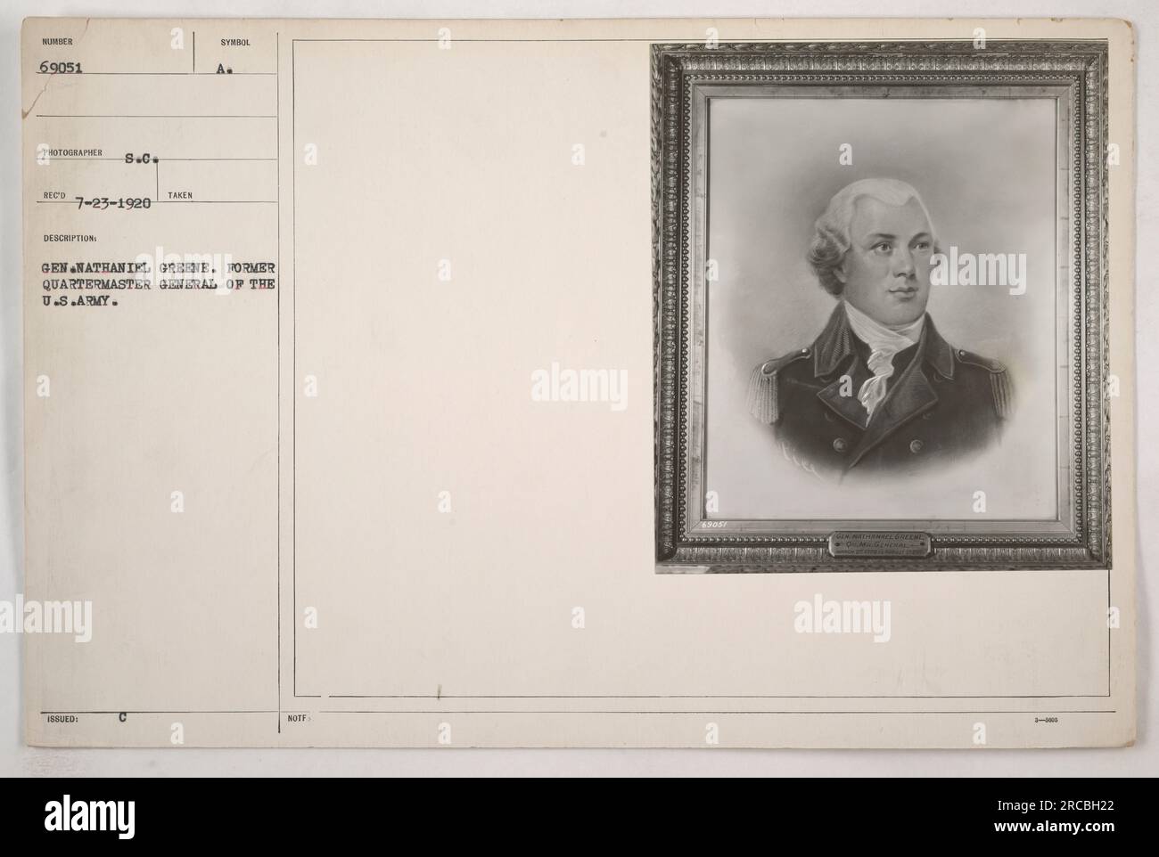 General Nathaniel Greene, former Quartermaster General of the U.S. Army ...