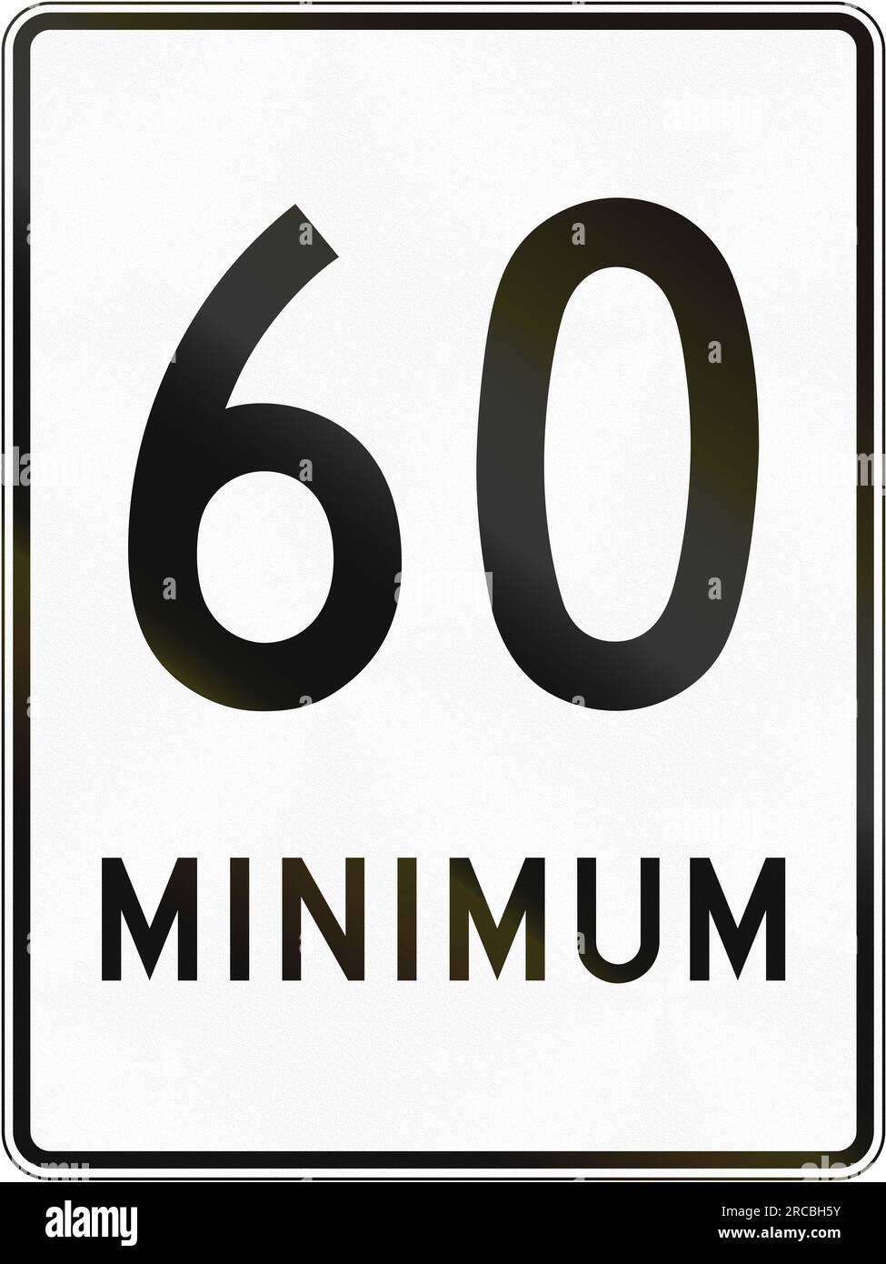 Regulatory road sign in Quebec, Canada - Minimum speed 60 kmh Stock ...