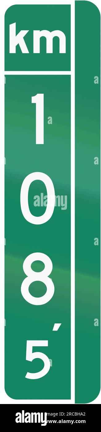 Guide and information road sign in Quebec, Canada - Milestone sign with ...