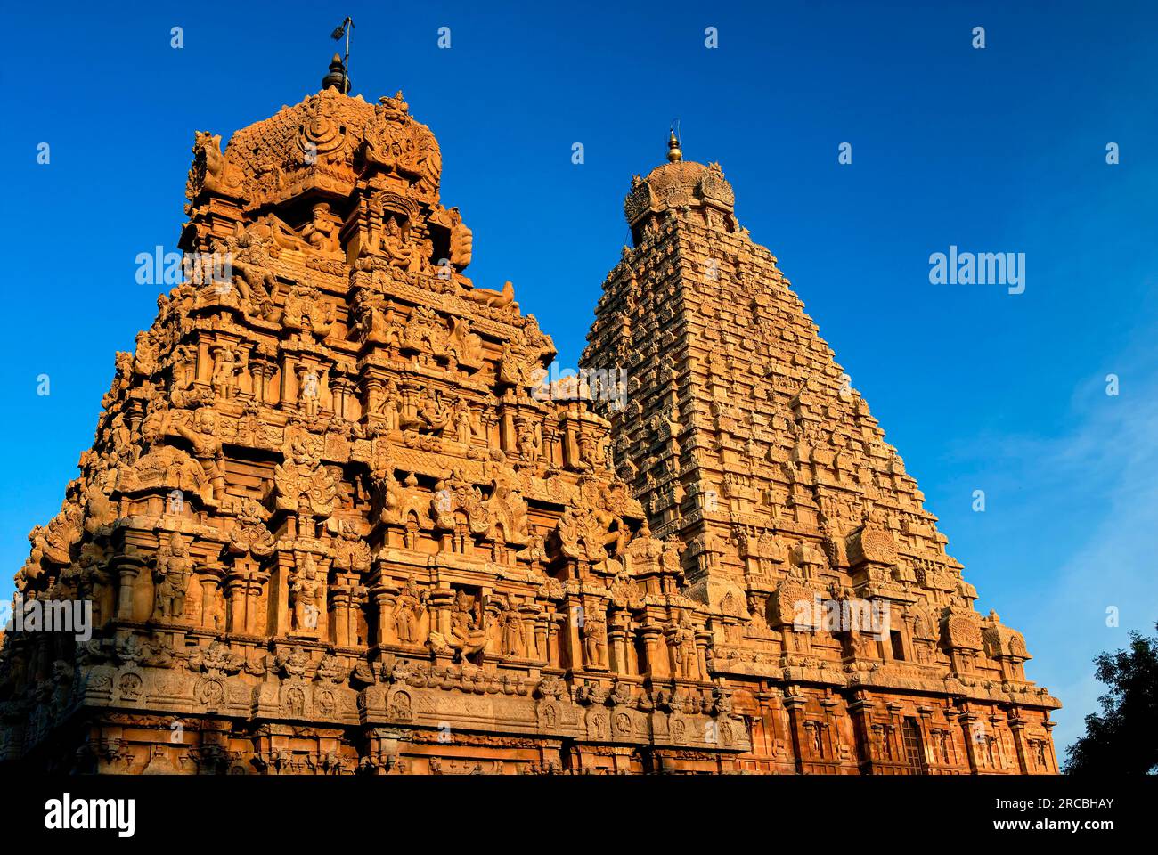 Brihadisvara Brihadeeswara Big Temple gopuram vimana (10th century) Thanjavur Tanjore, Tamil ...