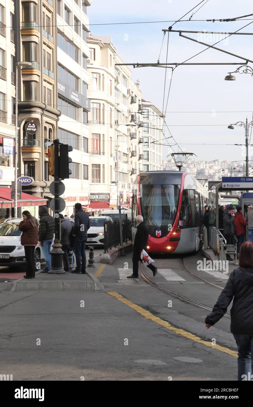 turkey istanbul 1 june 2023. Istanbul light train metro at a district ...