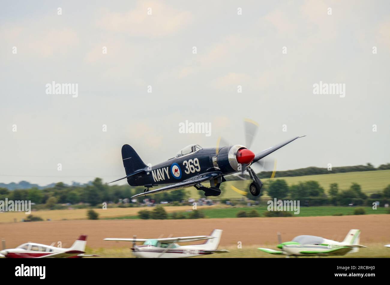 Hawker Sea Fury FB.10 Second World War fighter plane flying at an ...