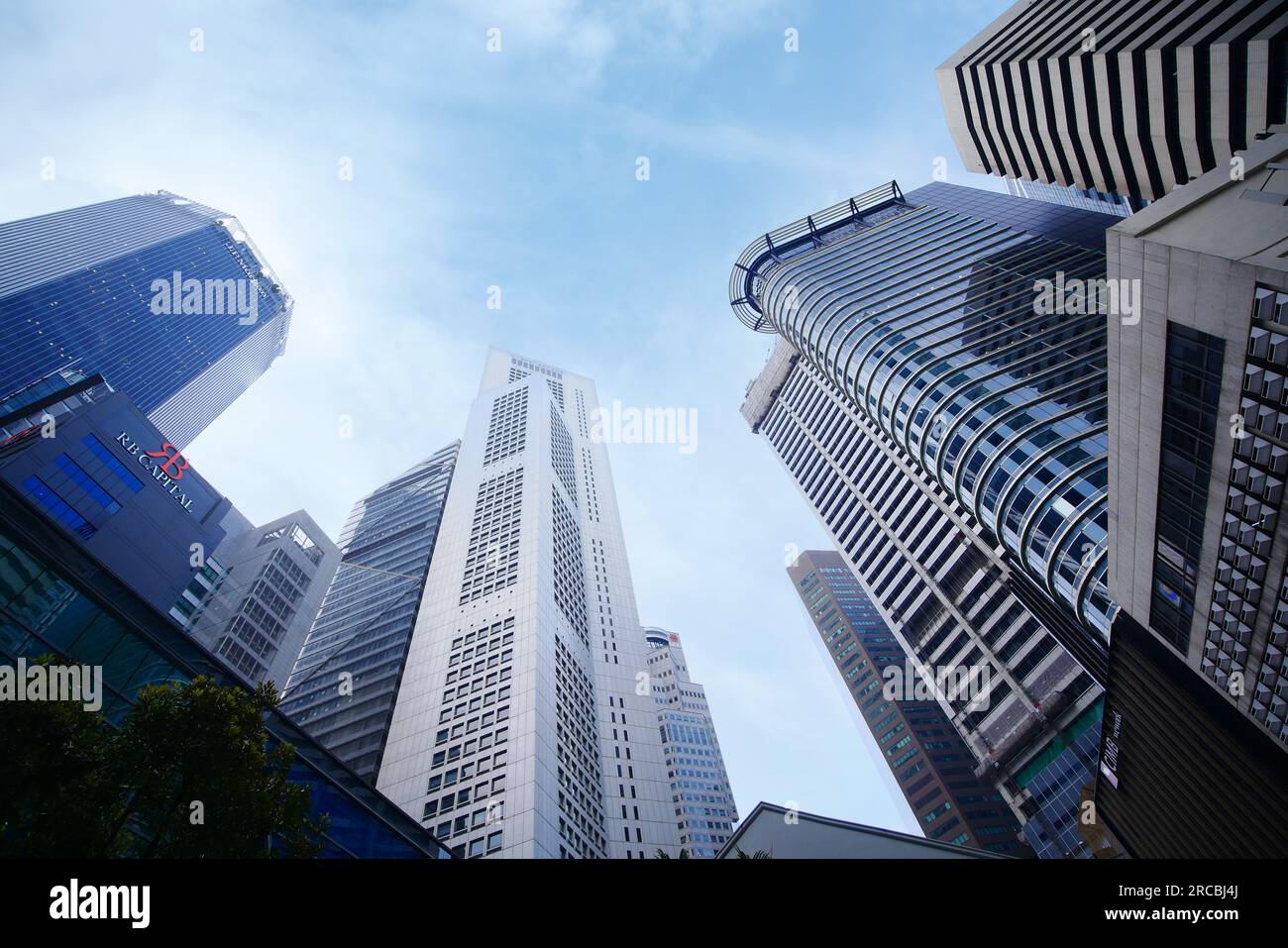 Singapore, marina bay 1st june 2022. low angle view of ocean financial ...