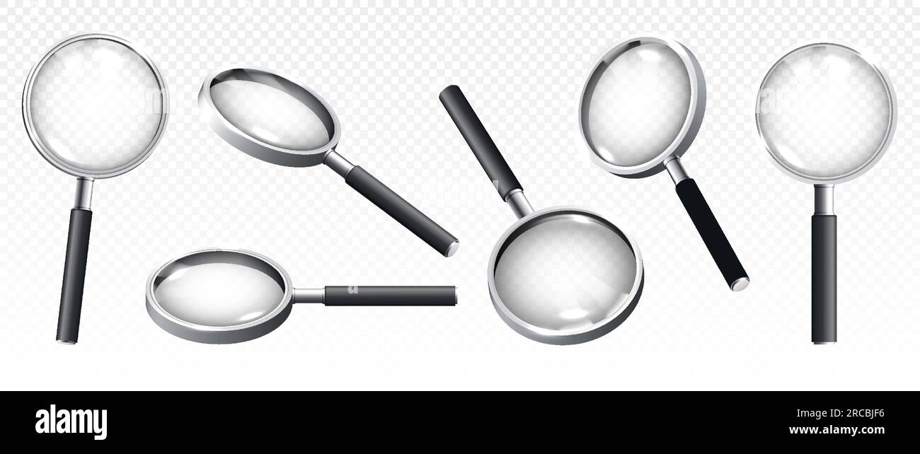 Magnifiying glass black set Stock Vector Image & Art - Alamy