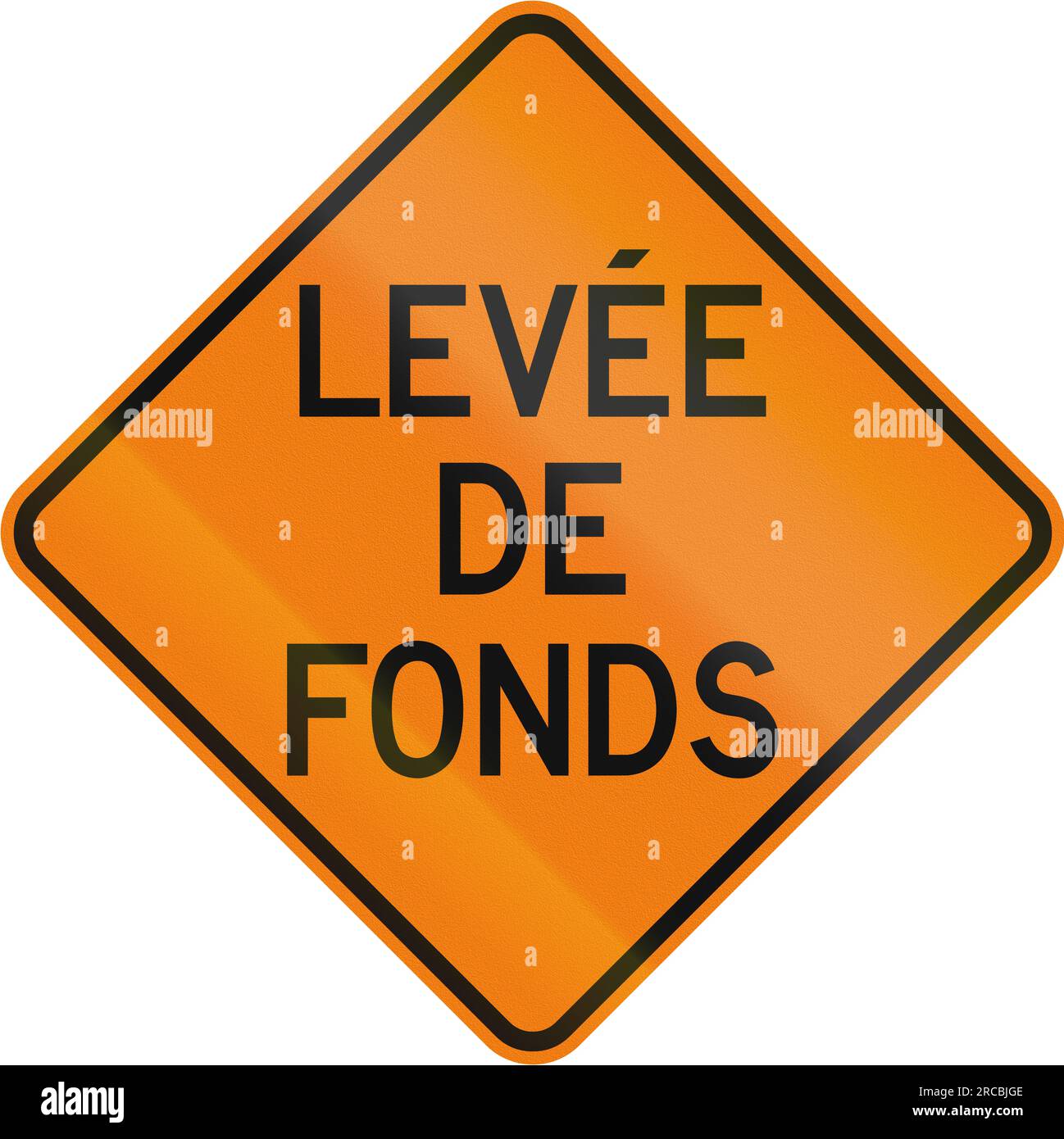 Temporary/Works road sign in Quebec, Canada - Raising of ground Stock ...