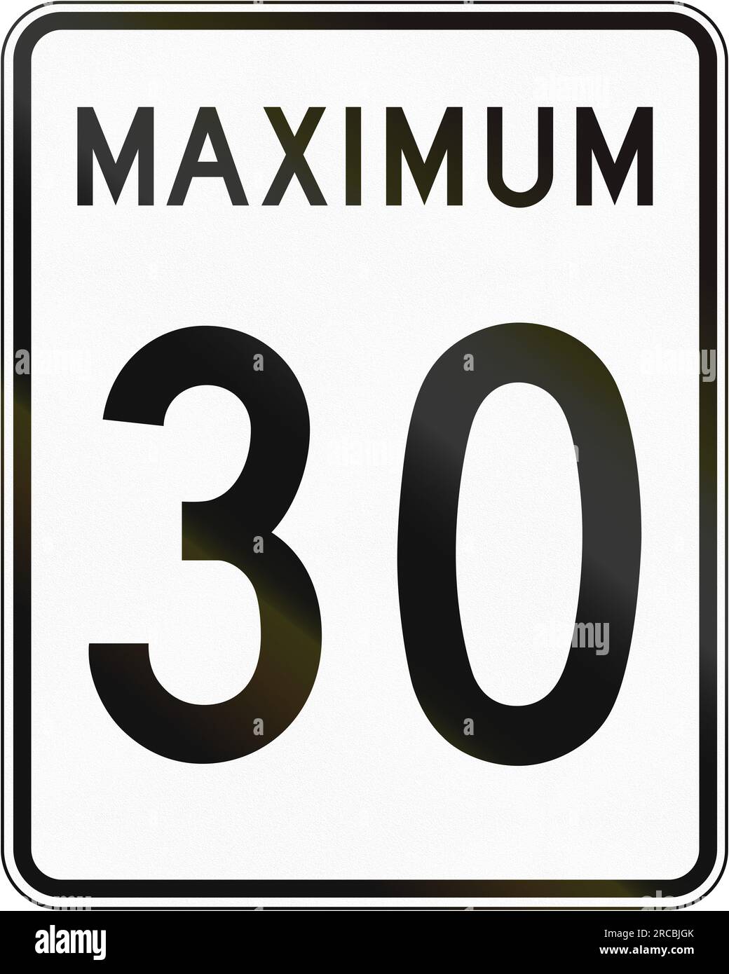 Canadian speed limit sign - 30 kmh. This sign is used in Quebec Stock ...