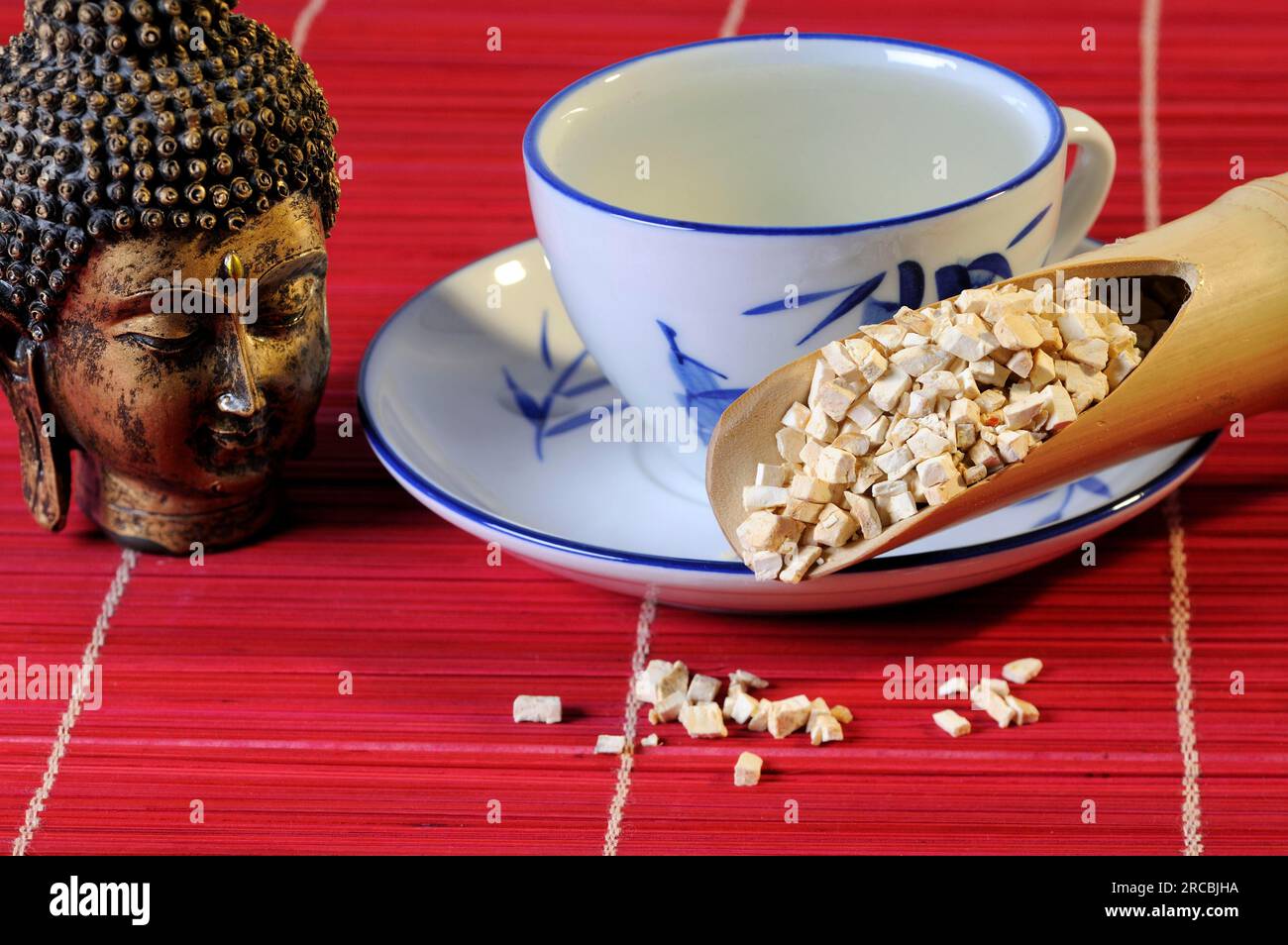 Cup with snake gourd root tea (Trichosanthis Radix), snake gourd root ...
