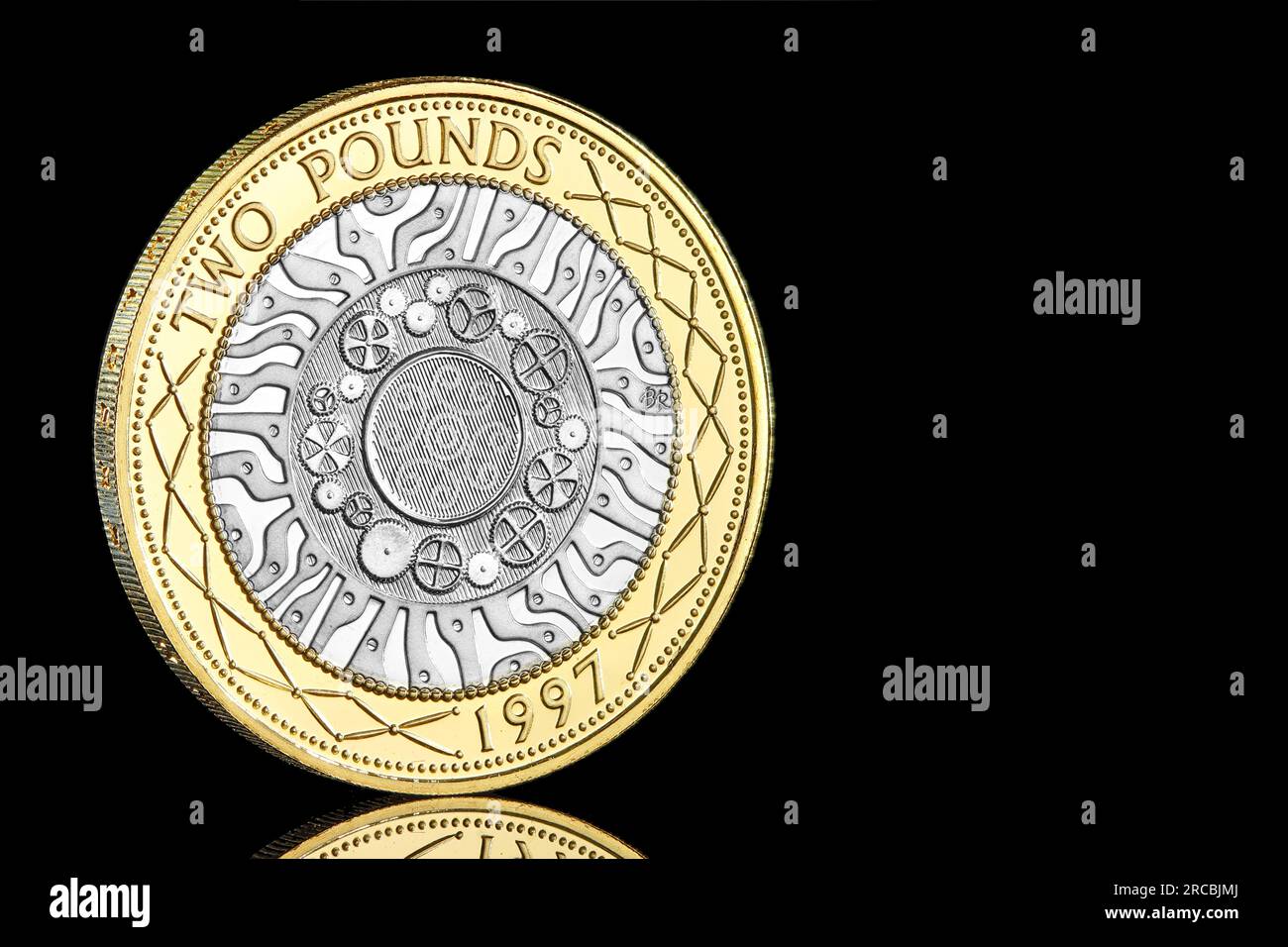 The first United Kingdom bimetallic £2 coin with the Technology design ...