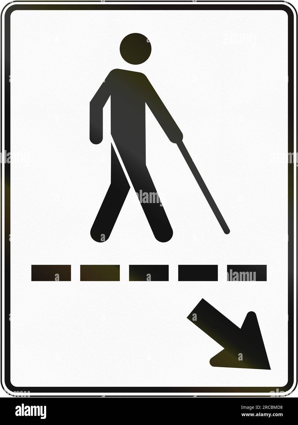 Regulatory road sign in Quebec, Canada - Blind path to the right Stock ...