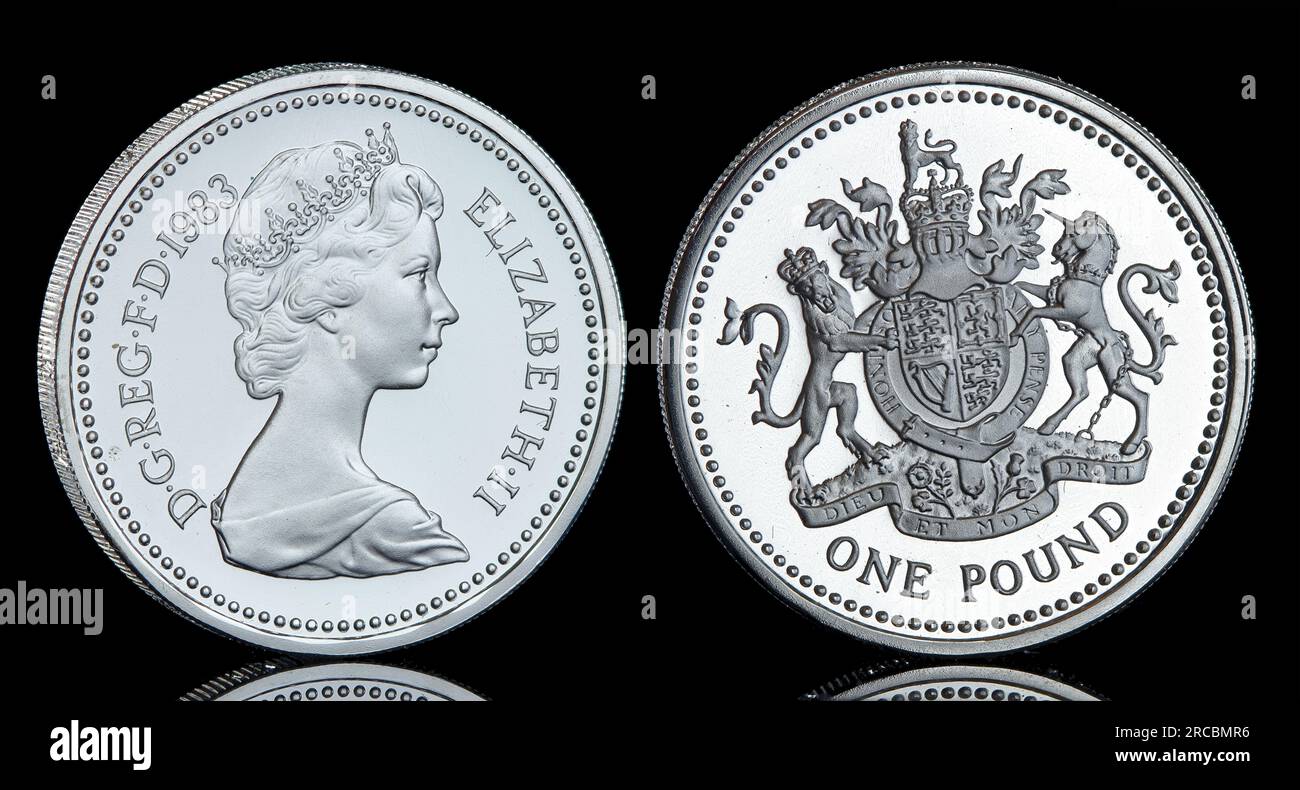 The first UK £1 coin was issued in 1983 and shows the 2nd coin portrait ...