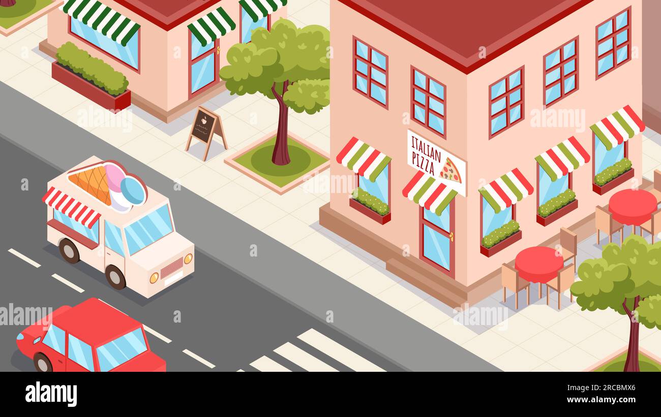 City restaurants with pizza concept Stock Vector Image & Art - Alamy