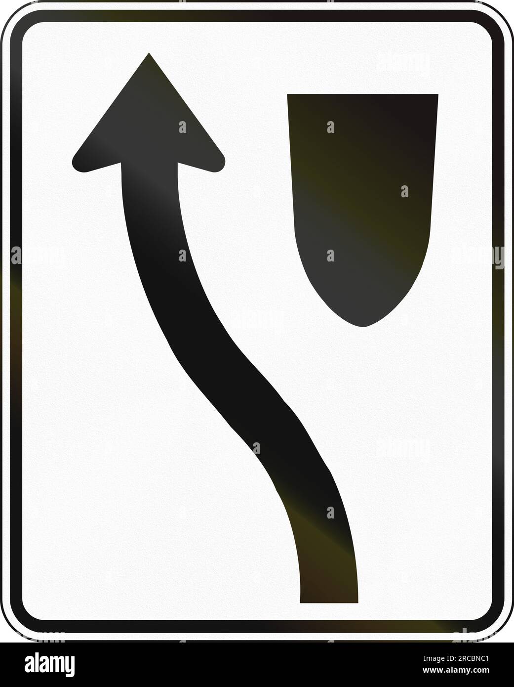 Canadian traffic sign - Pass left. This sign is used in Quebec Stock ...