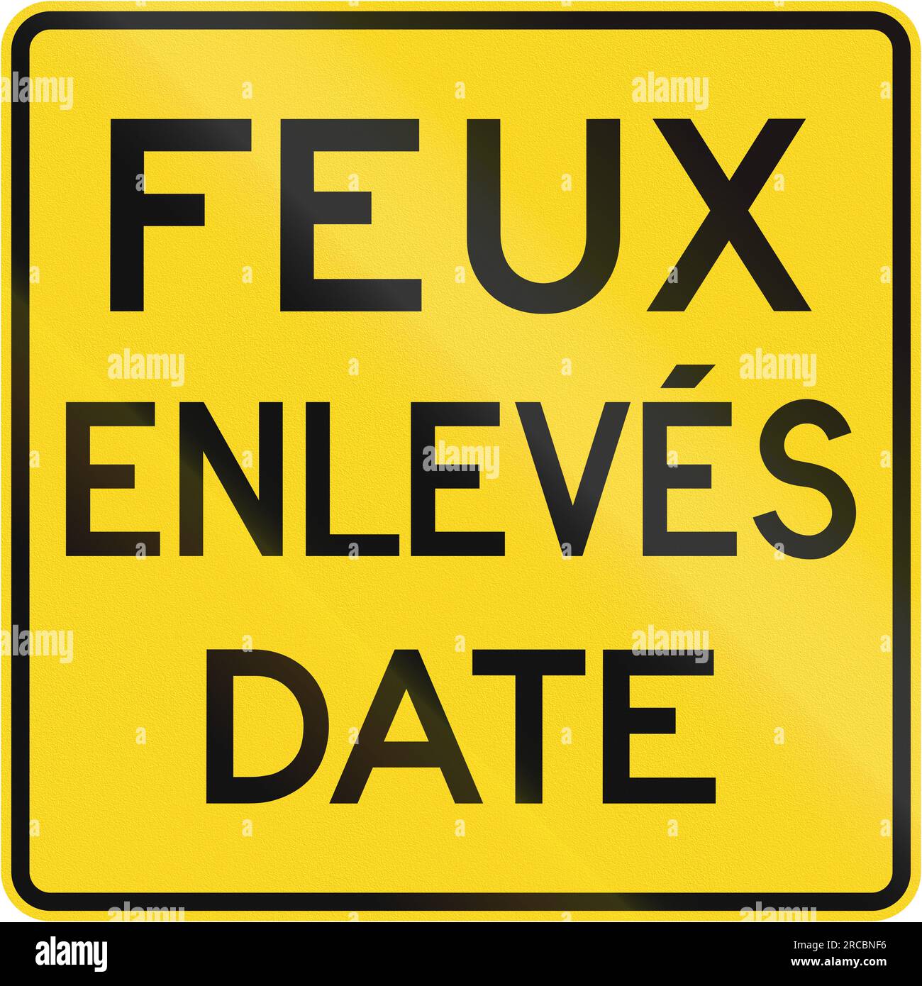 Warning road sign in Quebec, Canada - Traffic lights off by date Stock ...