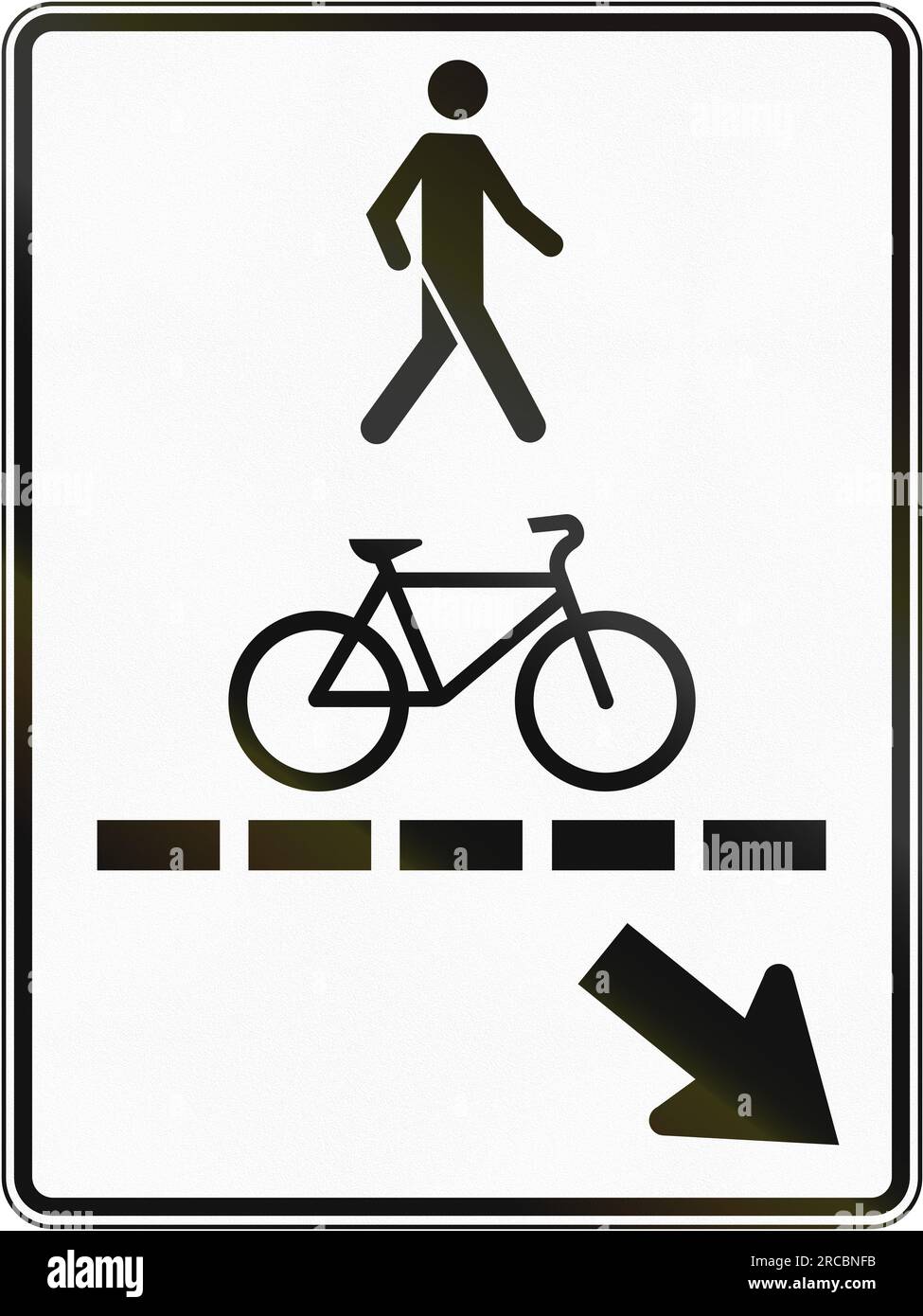 Regulatory road sign in Quebec, Canada - Pedestrian walkway and bicycle ...