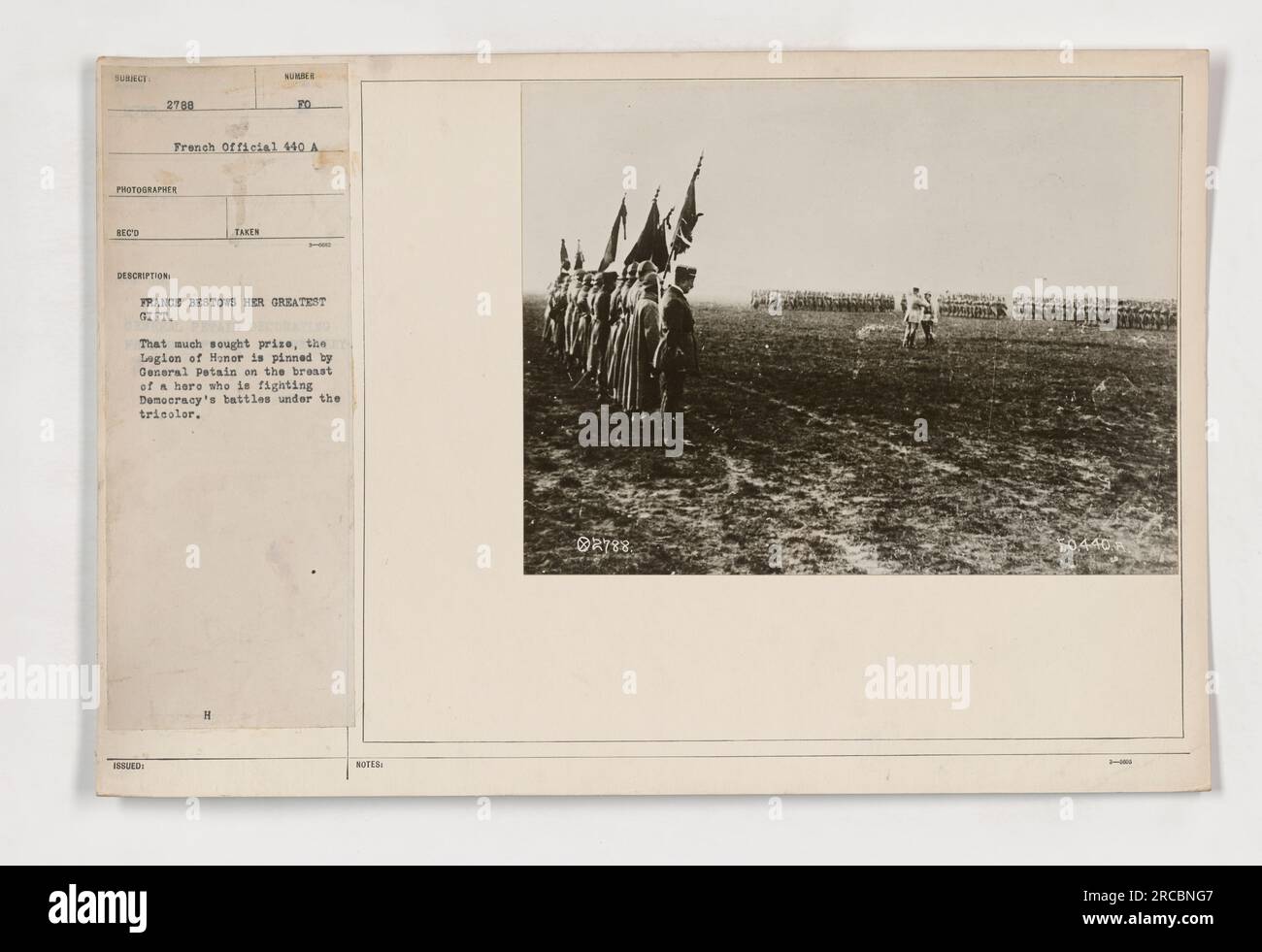 General Petain of France pins the prestigious Legion of Honor on the ...