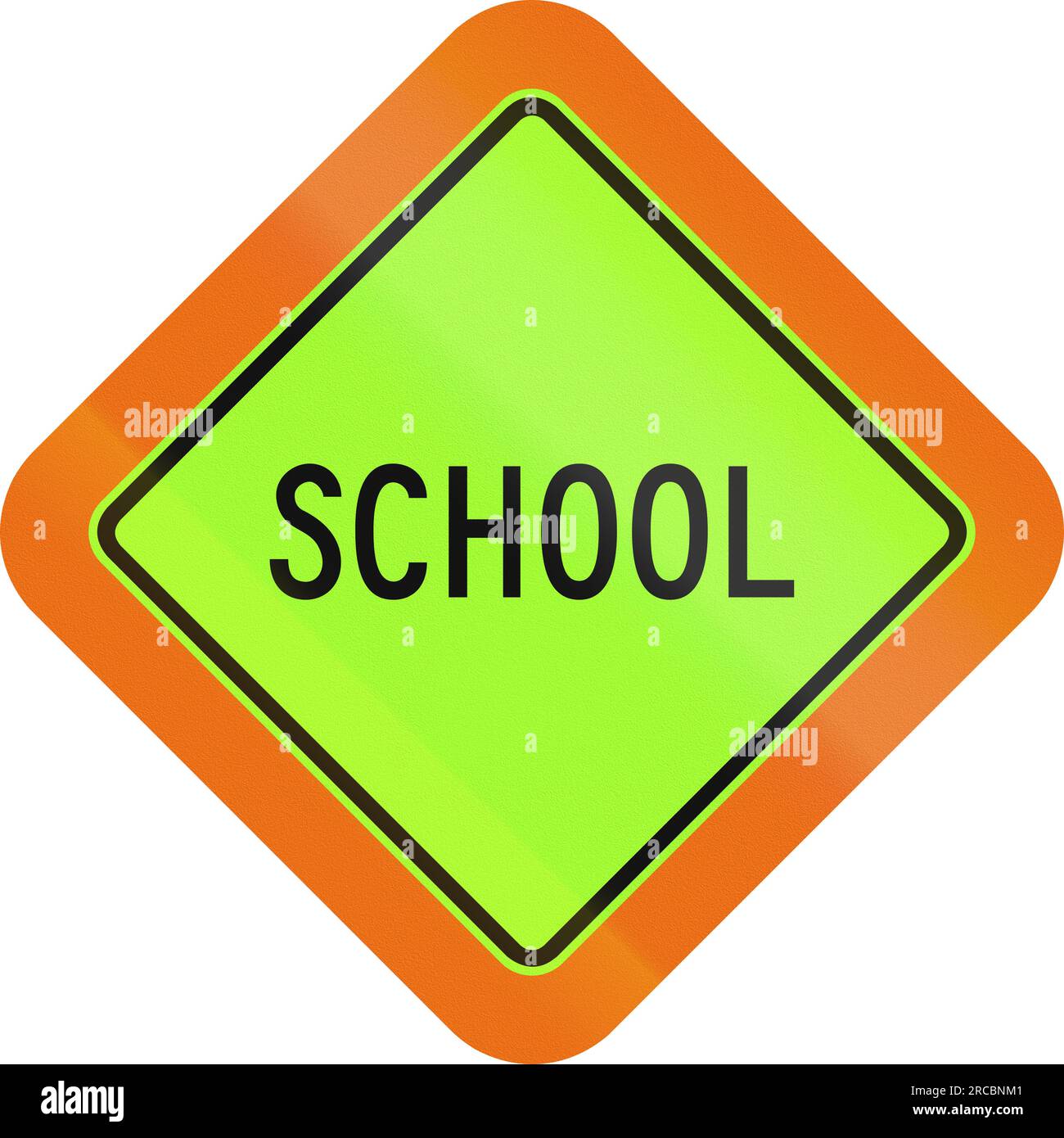An Australian warning traffic sign - School, with target board Stock ...