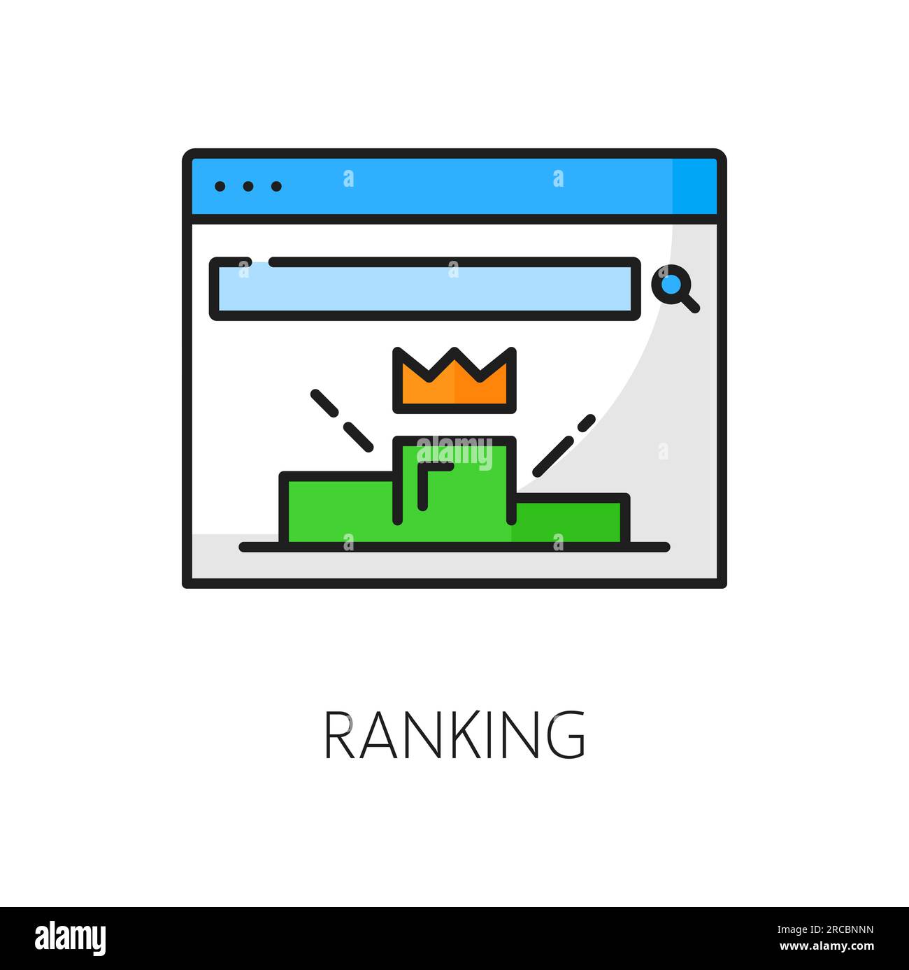 Ranking Web audit icon of vector SEO analysis. Website page with winner ...