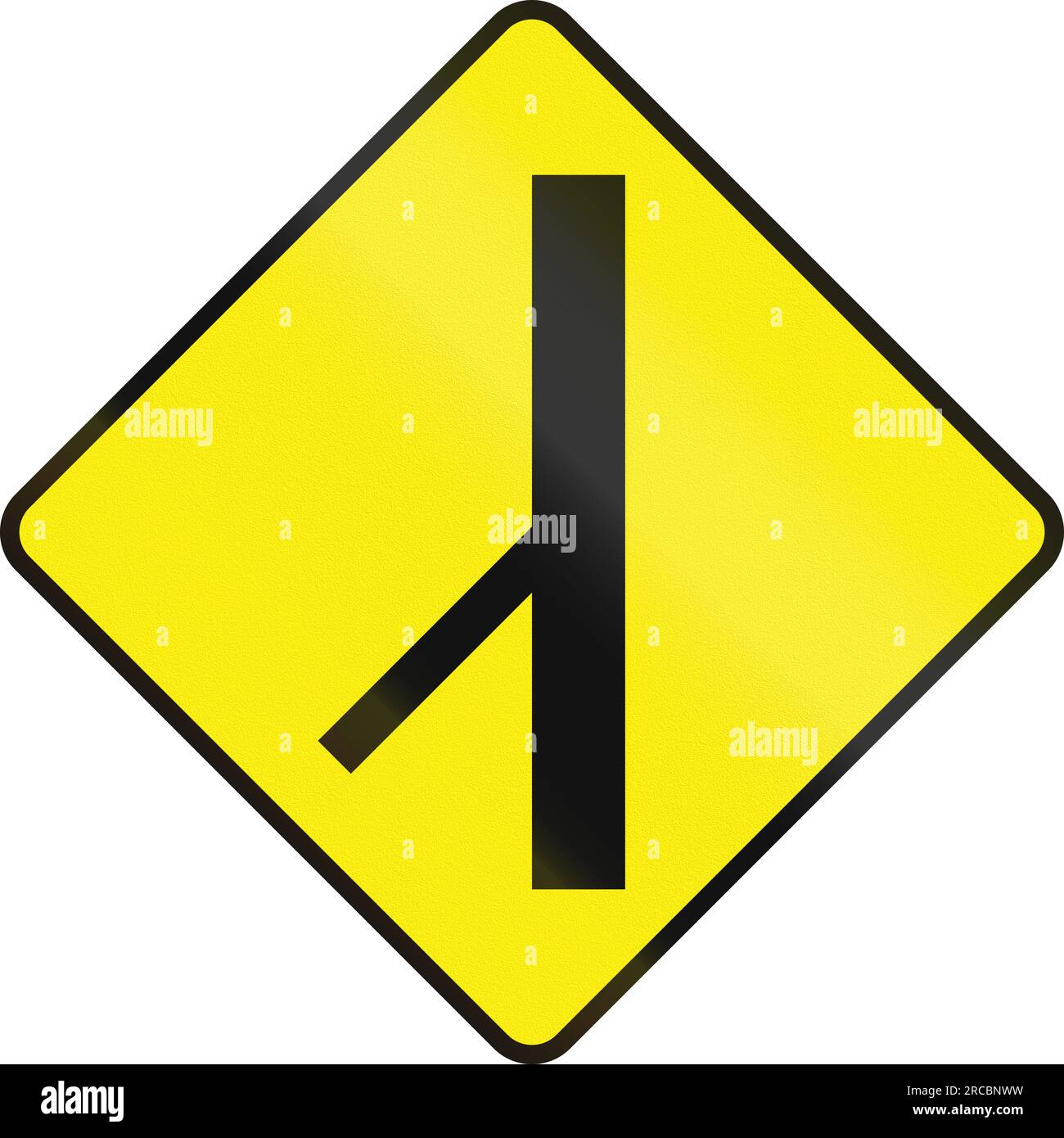 Irish road warning sign - 45 degree Intersection ahead Stock Photo - Alamy