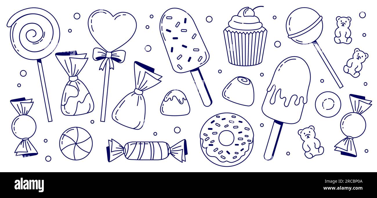 Outline different candies vector set Stock Vector Image & Art - Alamy