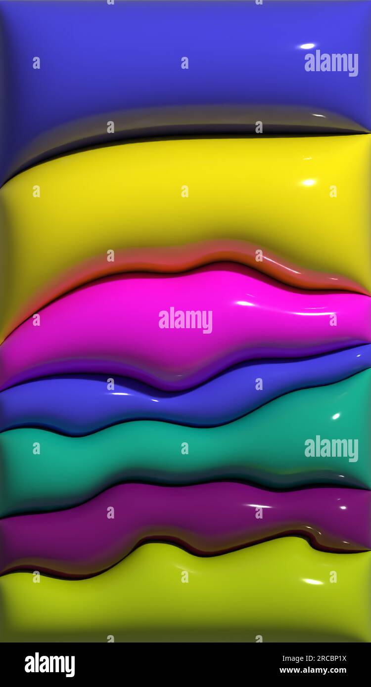 Multi-colored abstract background of curved shapes, smooth texture with ...
