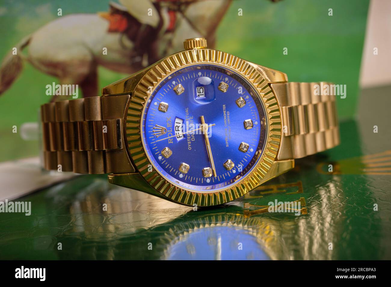 Hand wrist watch chronograph classic designer time clock Stock Photo ...