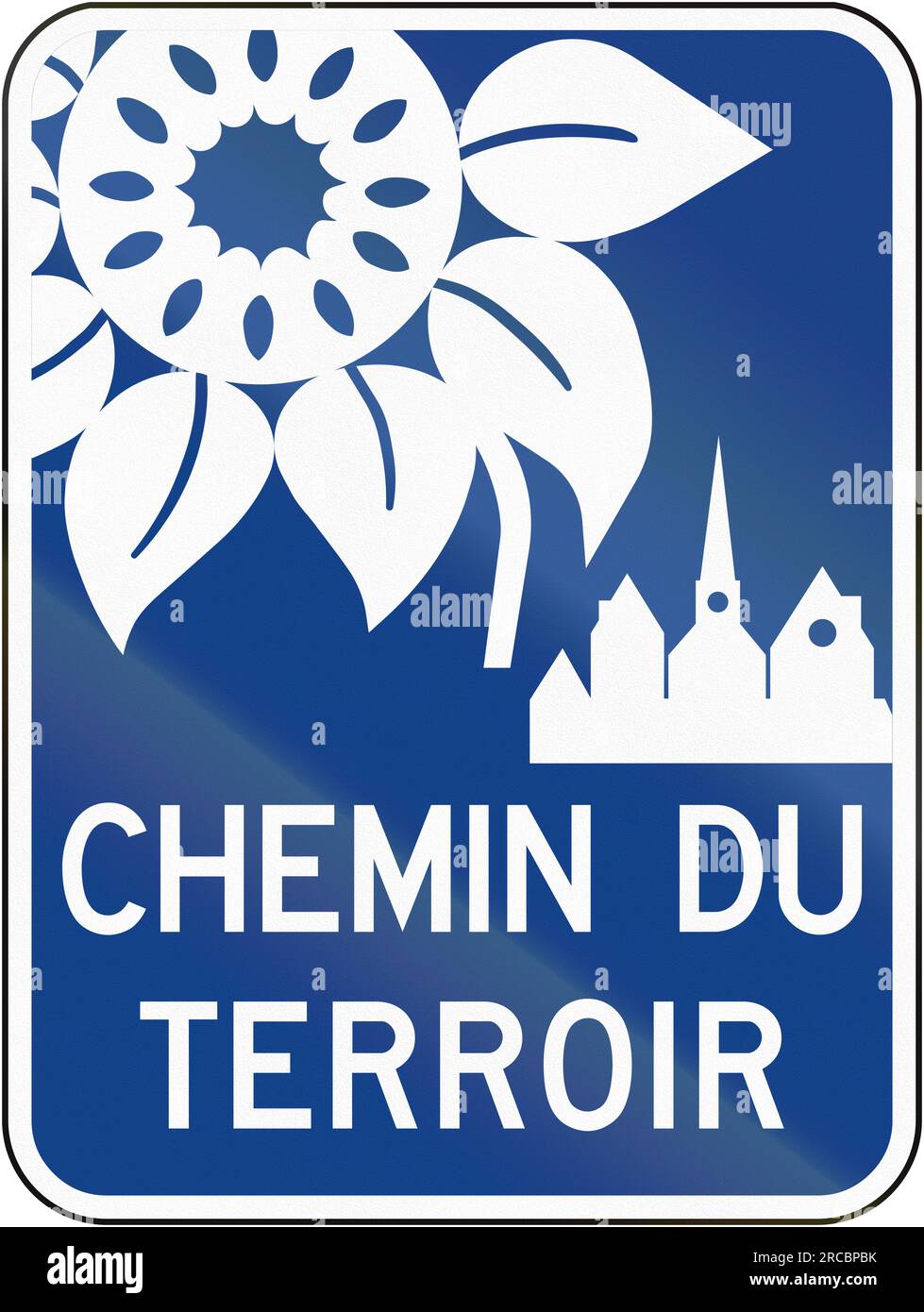 Guide and information road sign in Quebec, Canada - Local route Stock ...