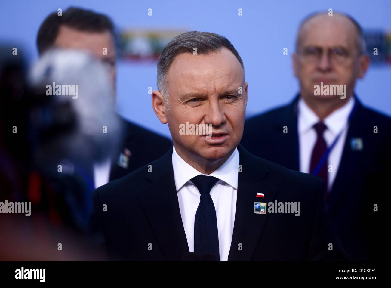 Vilnius, Lithuania. 12th July, 2023. Andrzej Duda, the President of ...