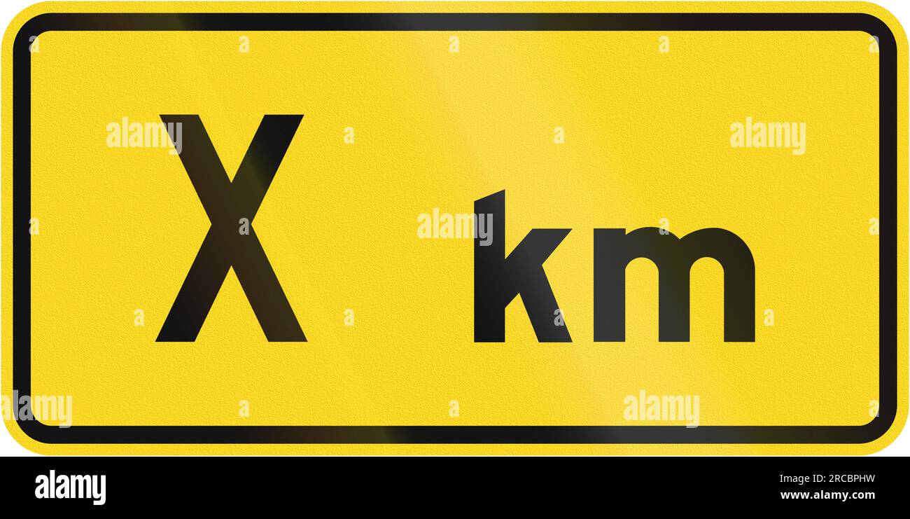 Supplemental warning road sign in Quebec, Canada - Distances in meters ...