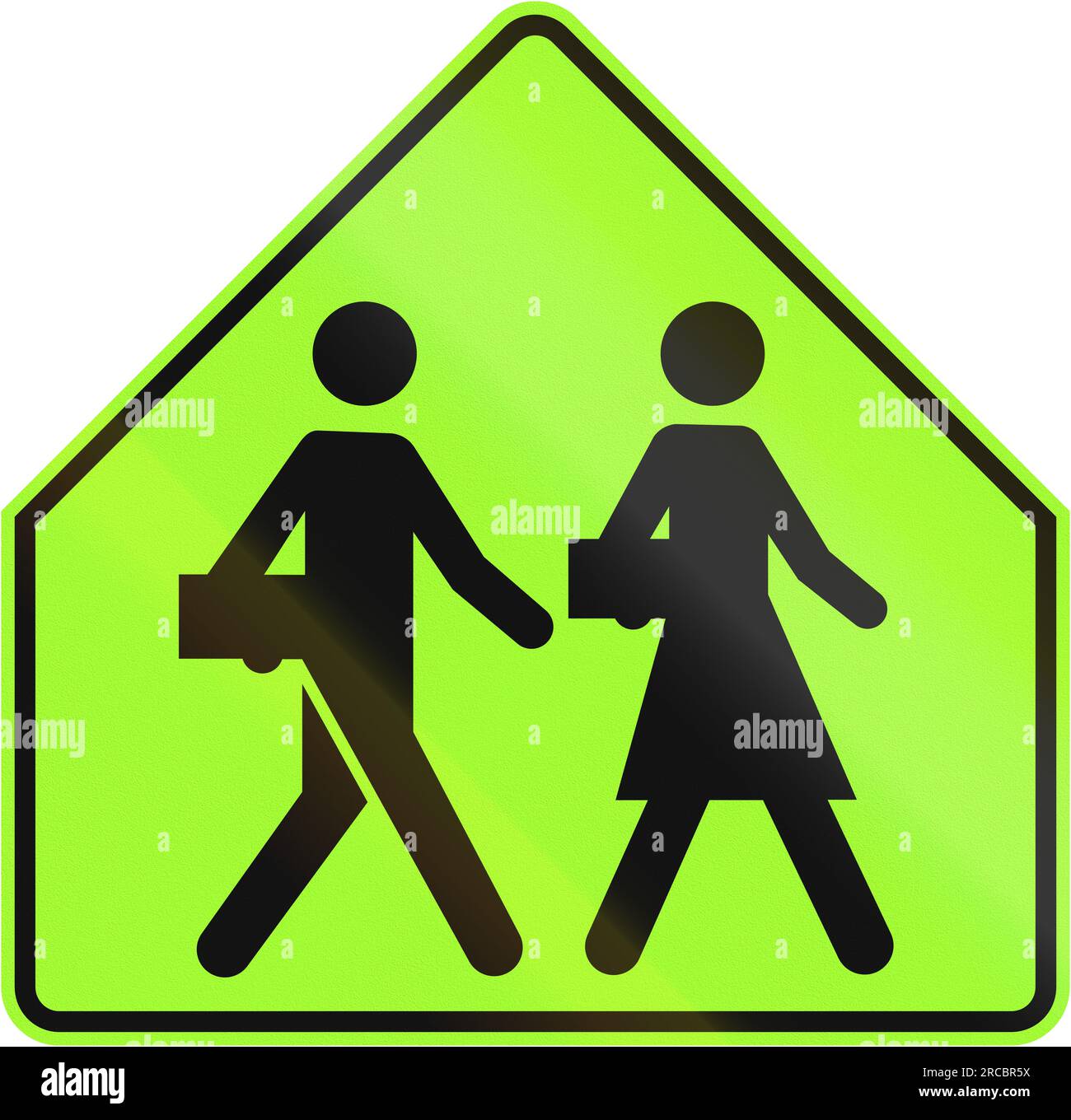 Canadian school warning sign, new green version. This sign is used in ...