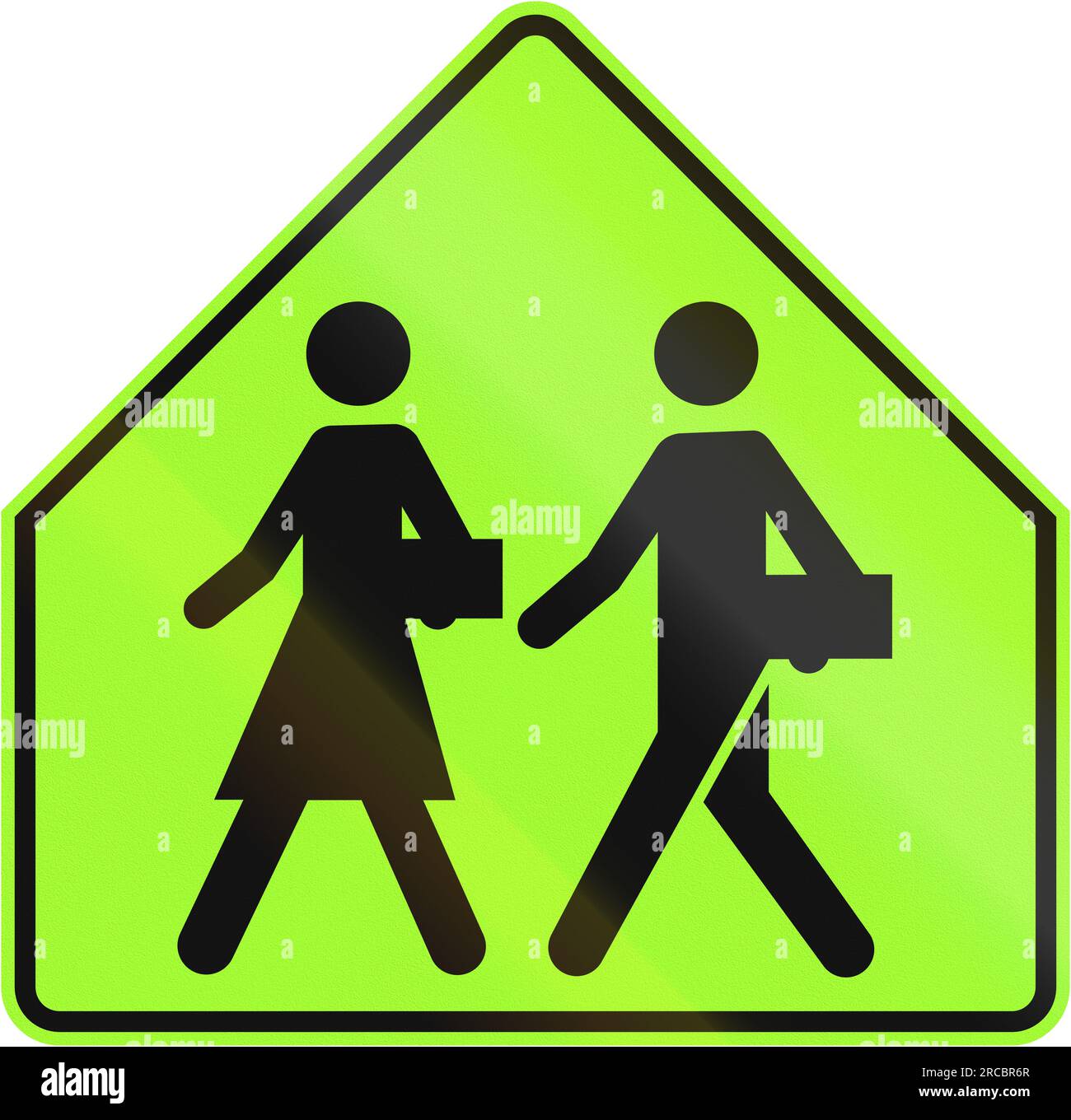 Canadian school warning sign, new green version. This sign is used in ...