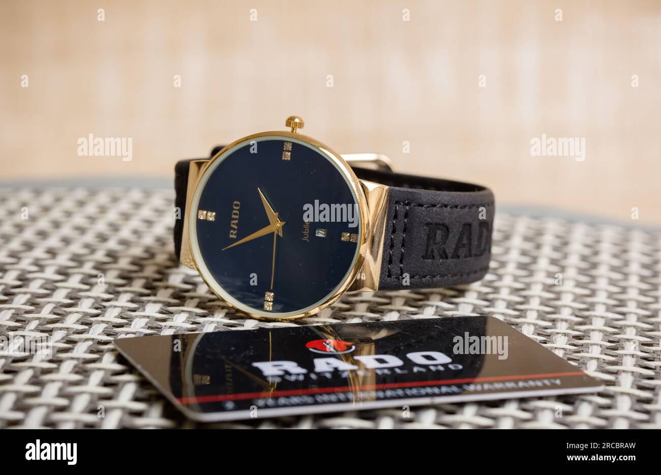 Hand wrist watch chronograph classic designer time clock Stock Photo ...