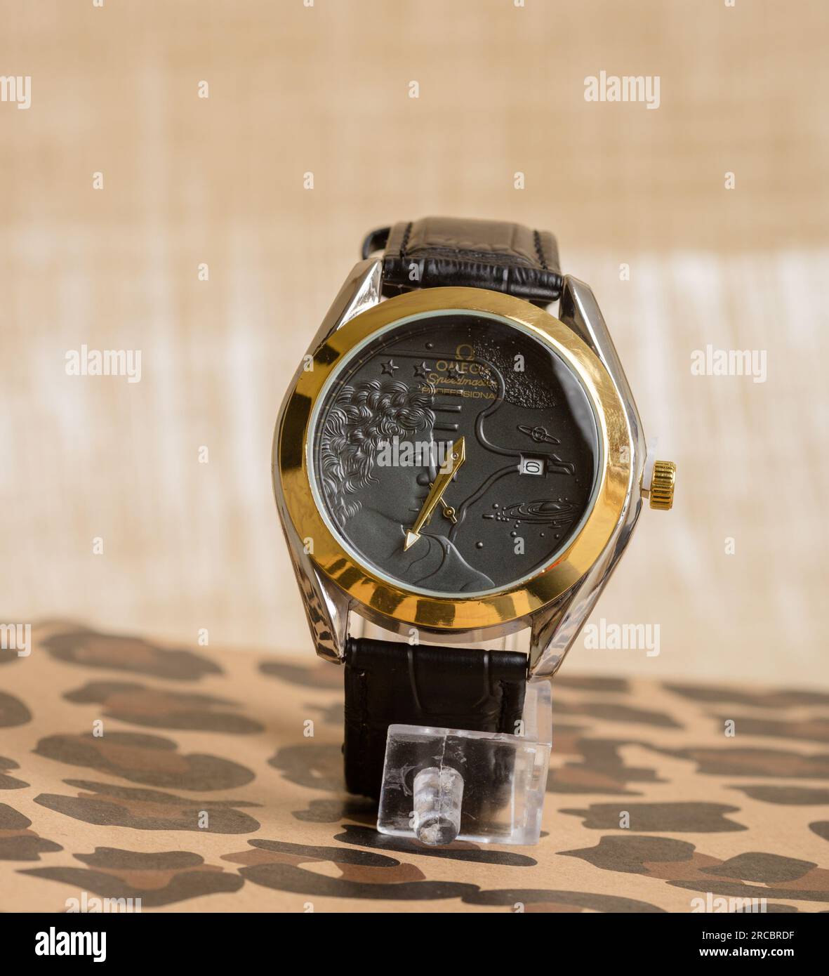 Hand wrist watch chronograph classic designer time clock Stock Photo ...