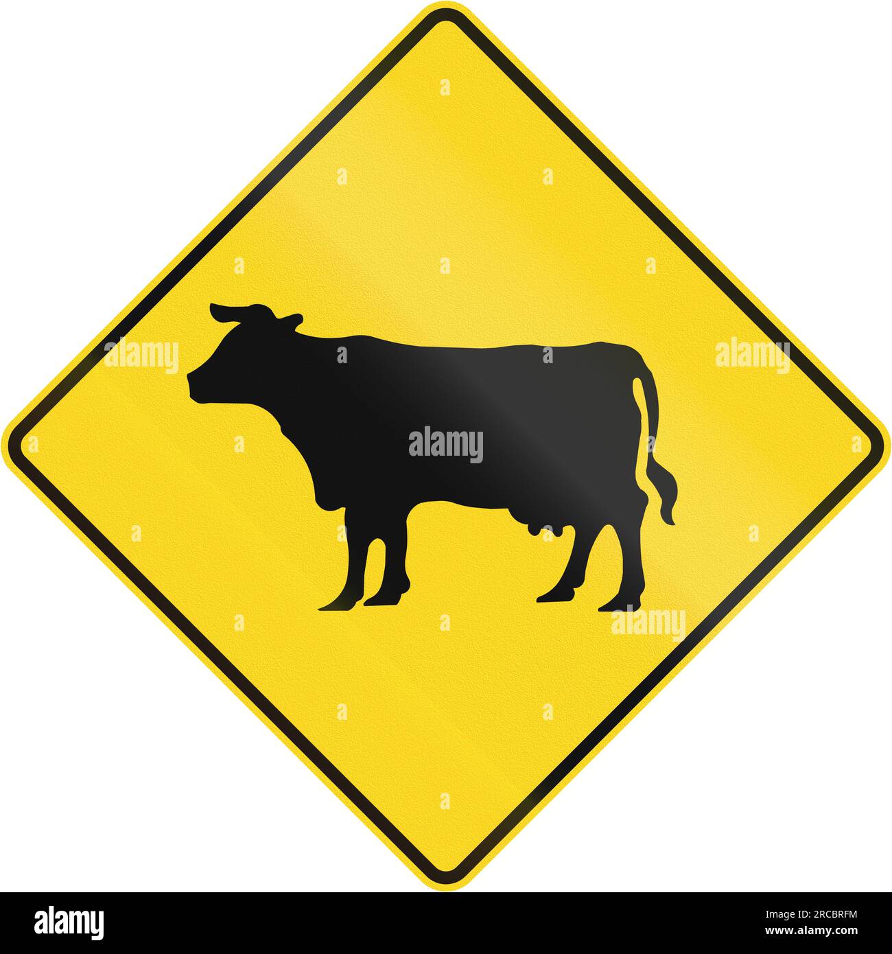 Canadian road warning sign - Cattle crossing. This sign is used in ...