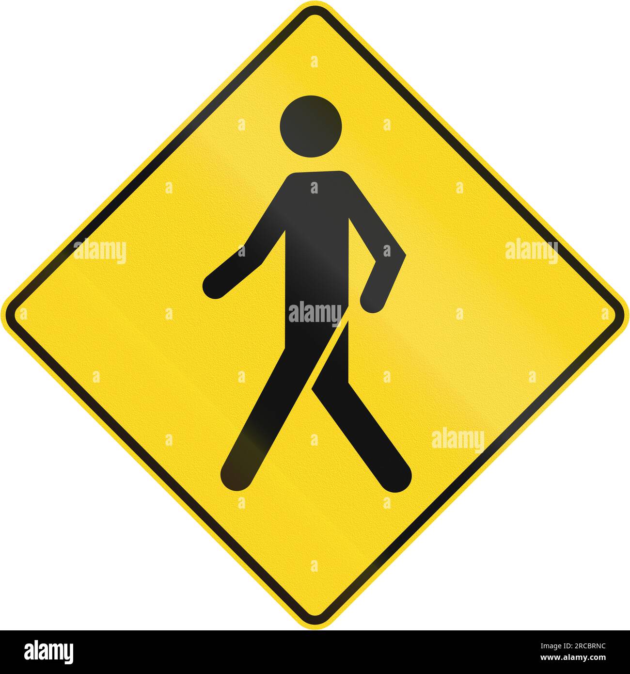Canadian road warning sign - Pedestrian crossing. This sign is used in ...