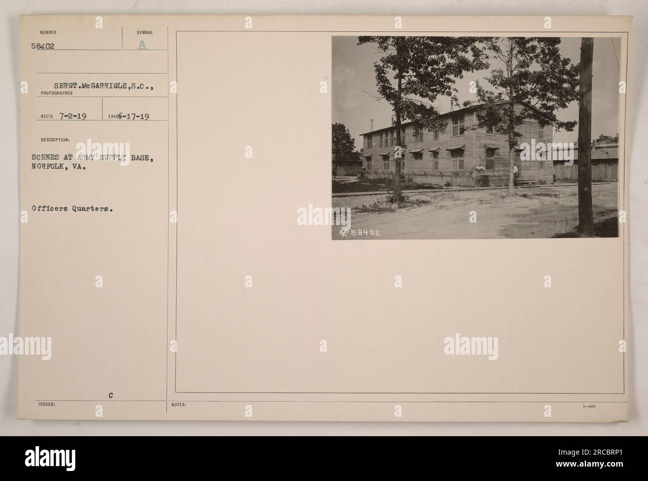 Photograph of officers' quarters at the Army Supply Base in Norfolk, VA ...