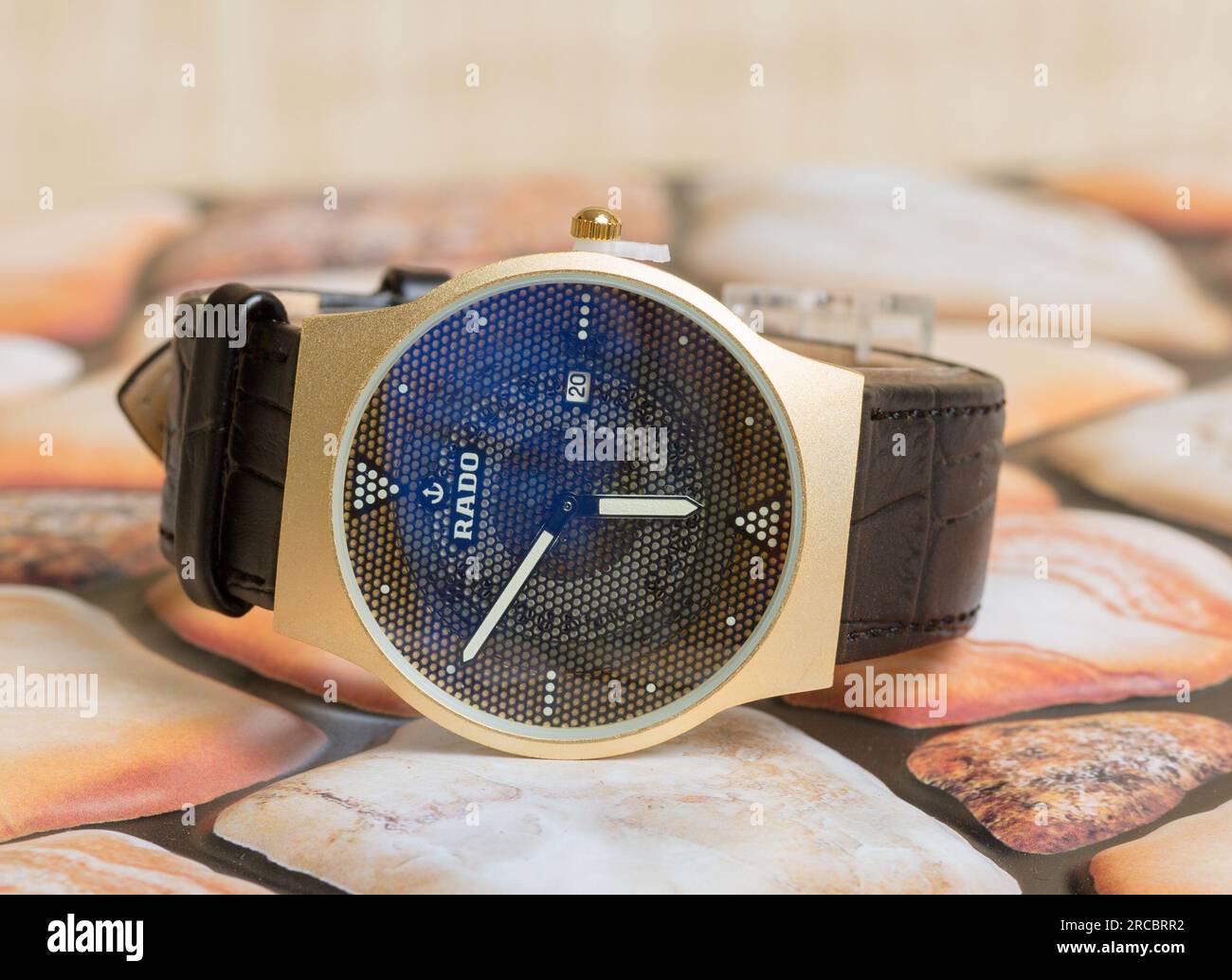 Hand wrist watch chronograph classic designer time clock Stock Photo ...