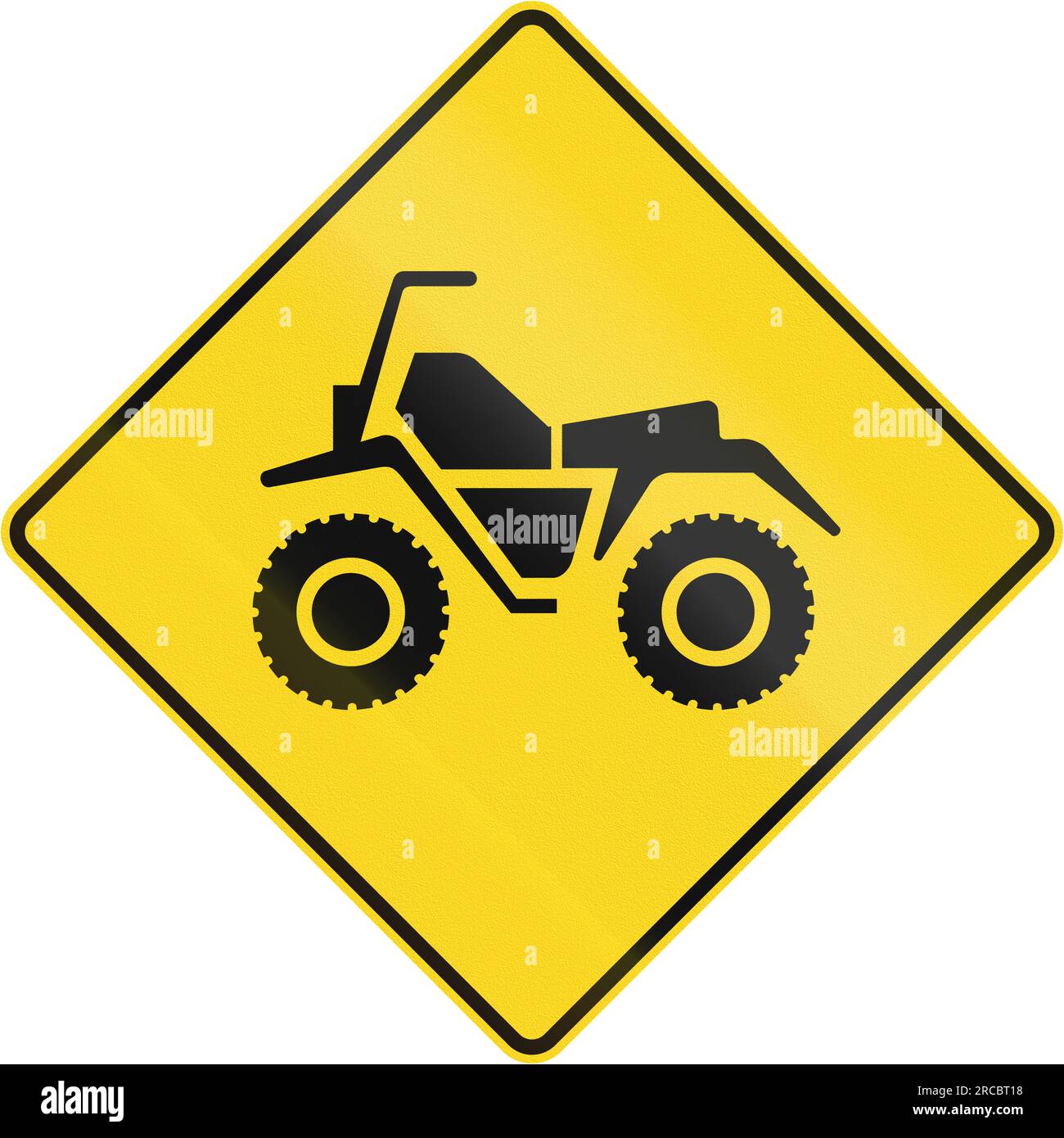 Canadian road warning sign: ATV crossing. This sign is used in Quebec ...