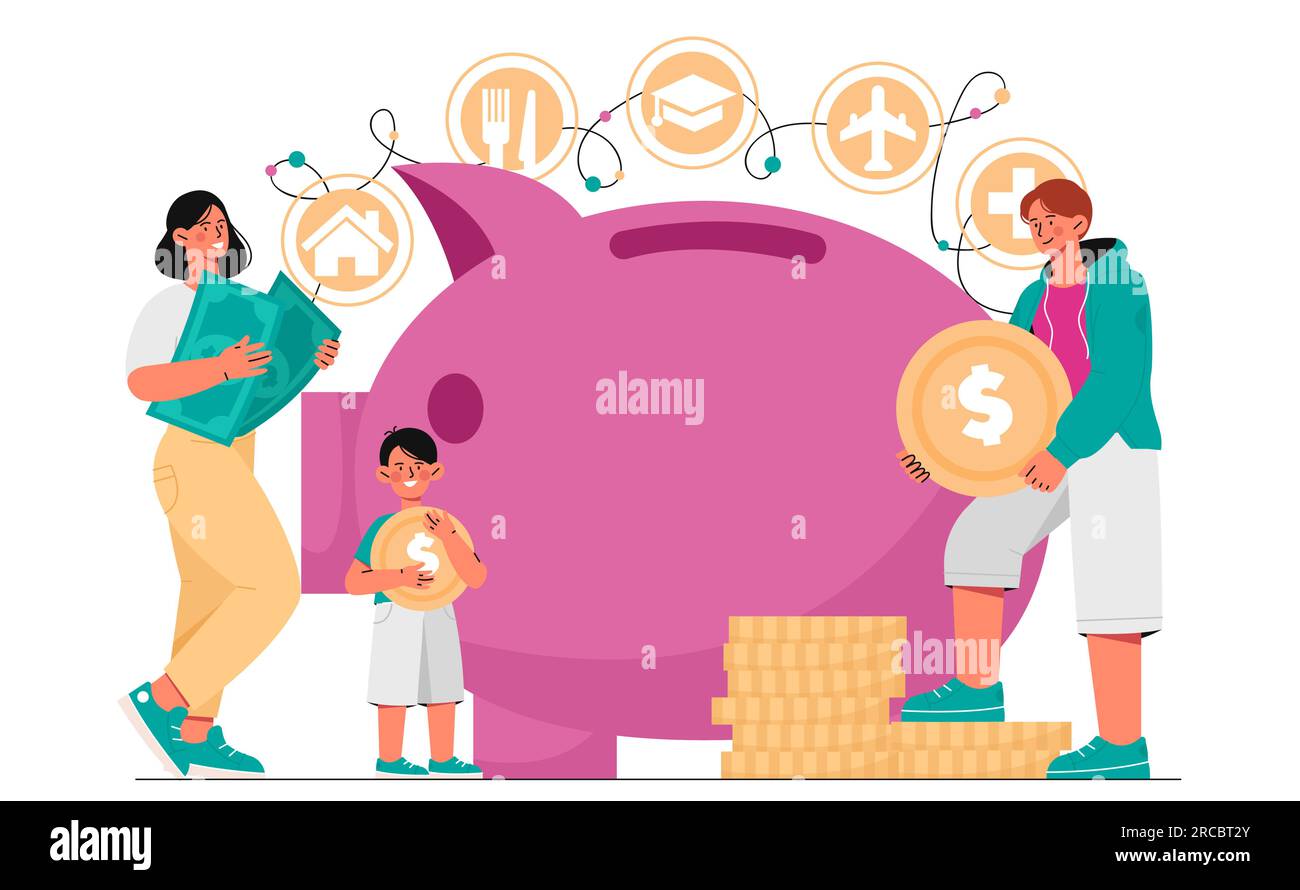 People planning family budget Cut Out Stock Images & Pictures - Alamy