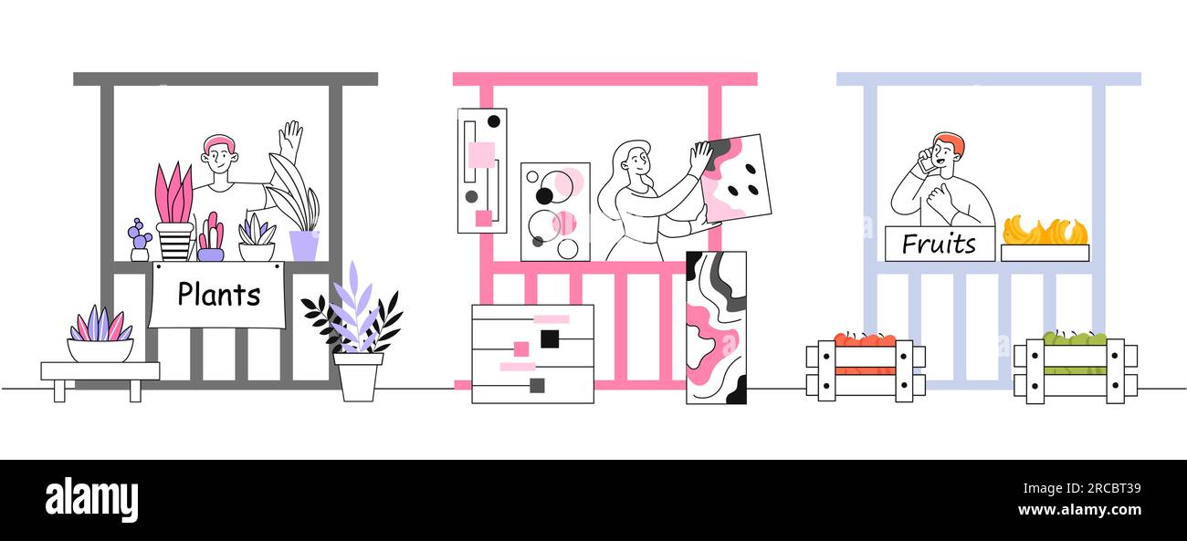 People old bazaar market Stock Vector Images - Alamy