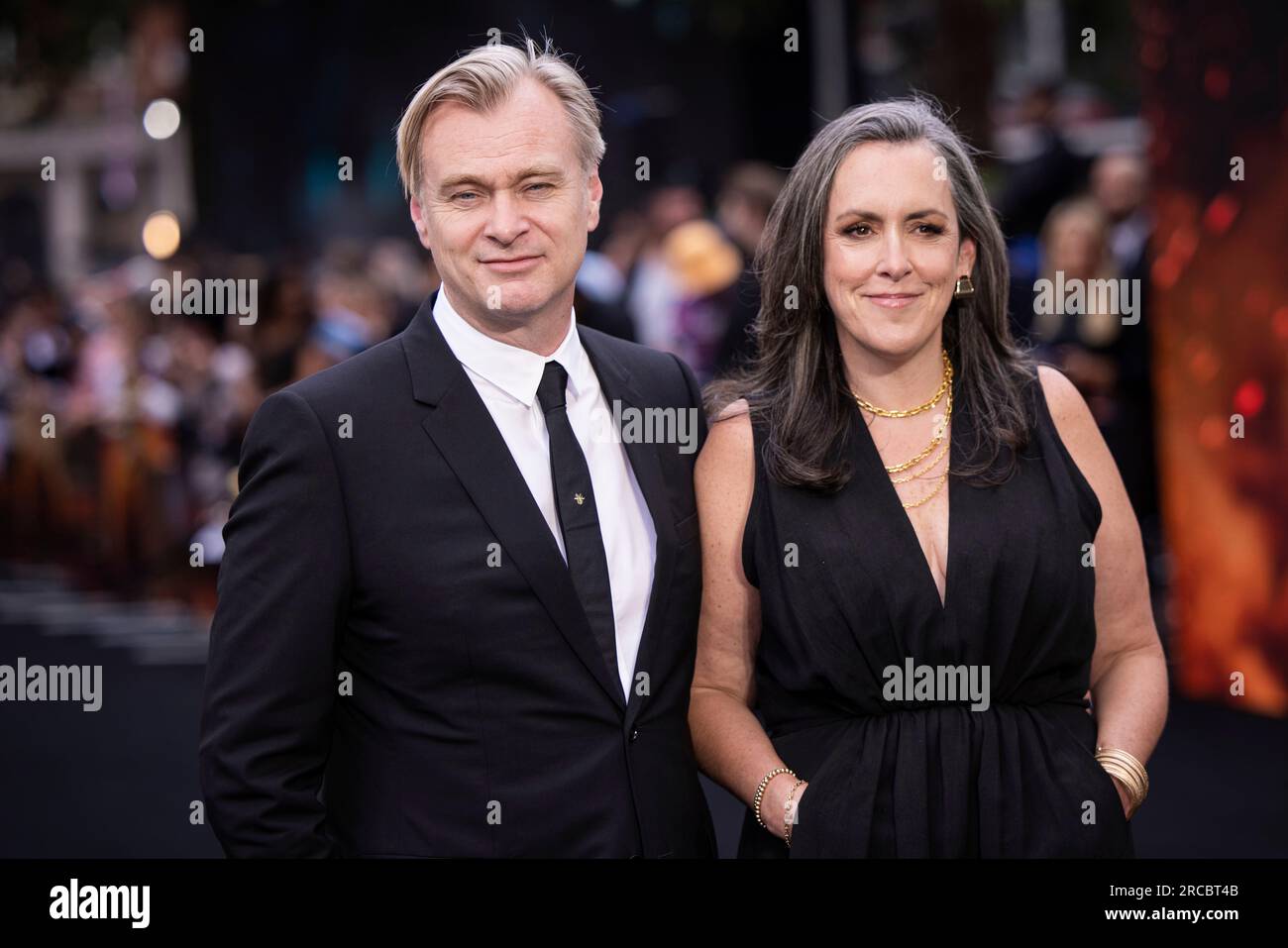 Director Christopher Nolan, left, and producer Emma Thomas pose for ...