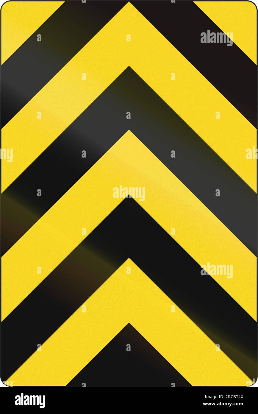 Canadian chevron road sign - vertical version. This sign is used in ...