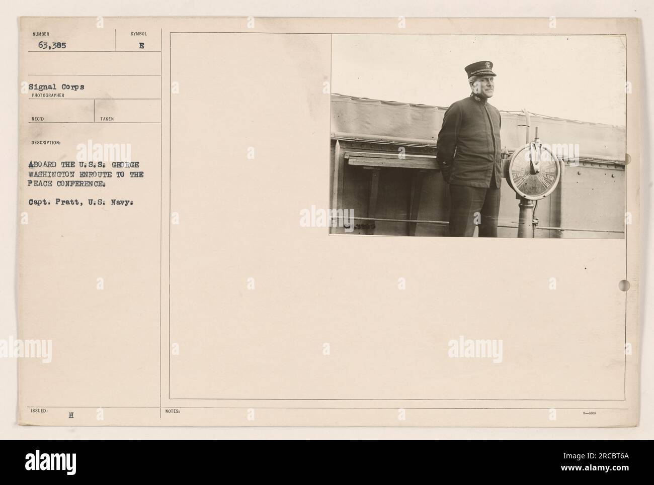 Image of Captain Pratt of the U.S. Navy aboard the U.S.S. George ...
