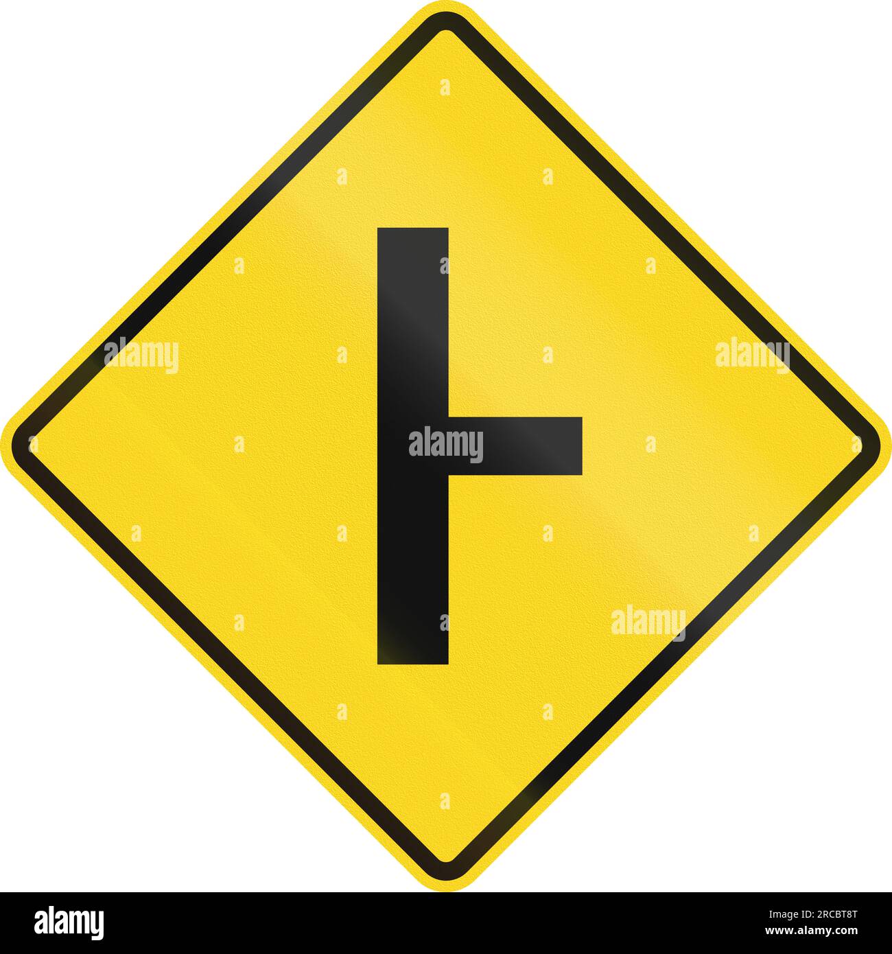Canadian road warning sign - T-Intersection ahead. This sign is used in ...