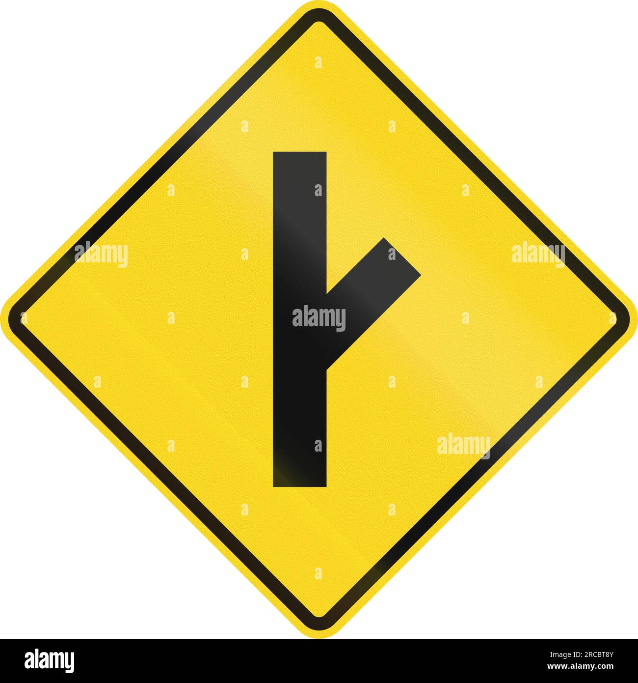Canadian road warning sign - 45 degree Intersection ahead. This sign is ...