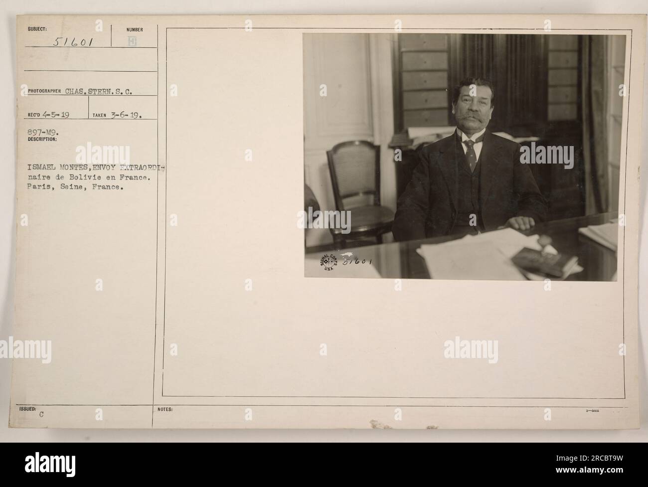 "Ismael Montes, Envoy Extraordinaire of Bolivia in France, pictured in ...