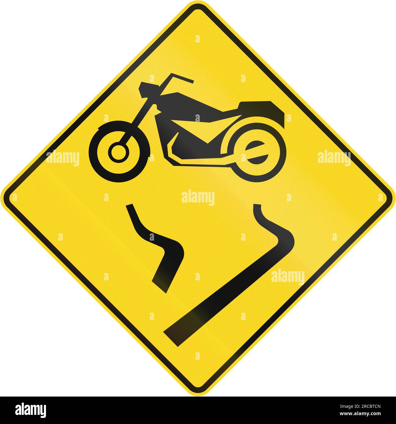 Canadian road warning sign - Slip danger for motorcycles Stock Photo ...