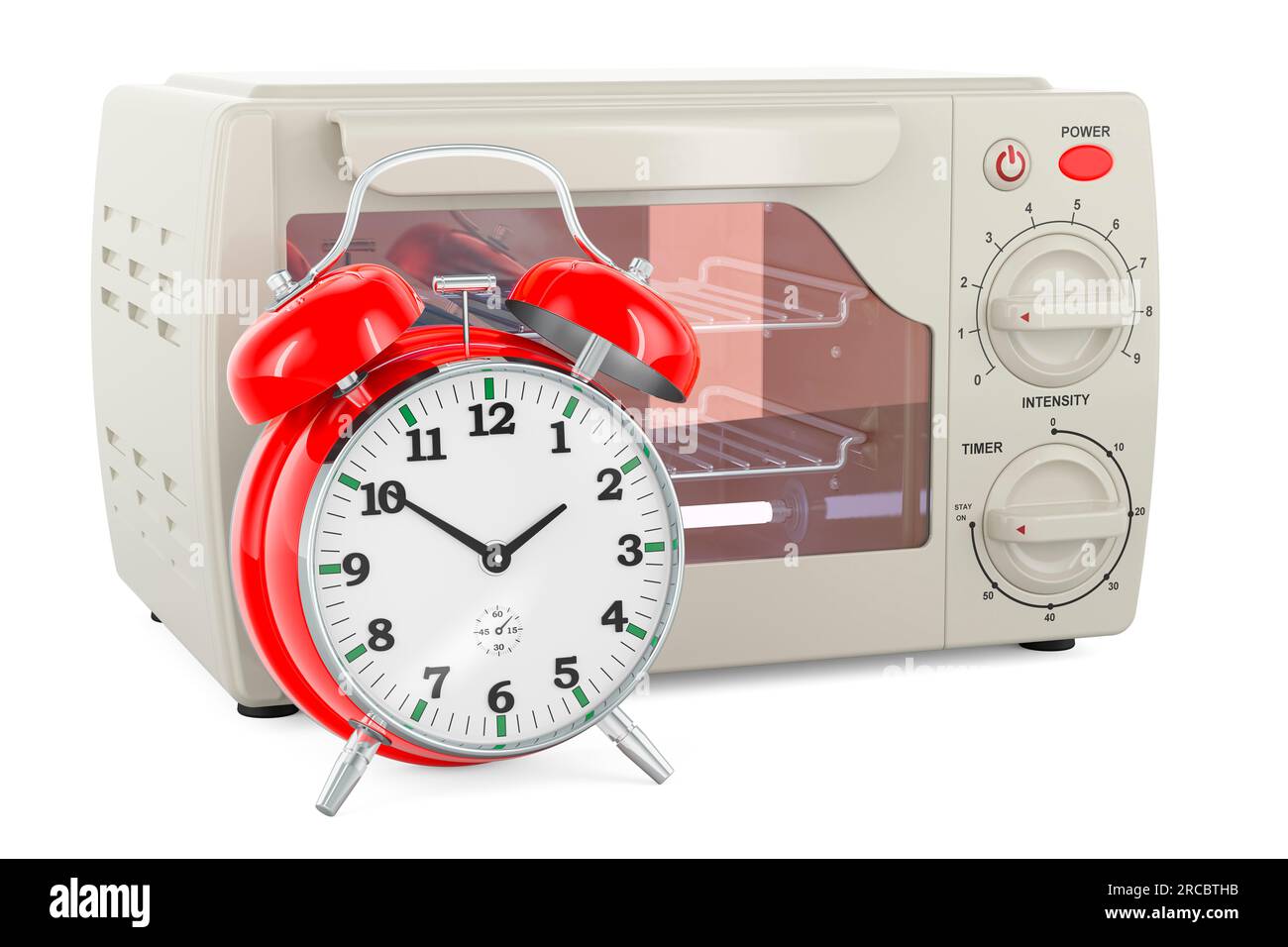 Ultraviolet Sterilizer Cabinet with alarm clock, 3D rendering isolated ...
